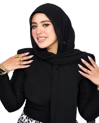 Instant Chiffon Hijab 3-in-1 with Built-in Magnets and Attached Match ...