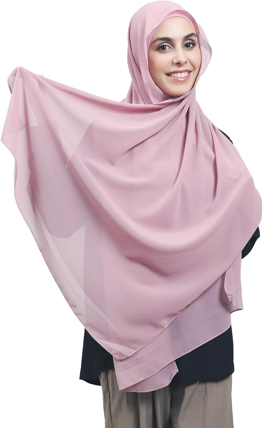 Instant Chiffon Hijab Set 3-in-1 Hijabs Scarf with Built-in Magnets and ...