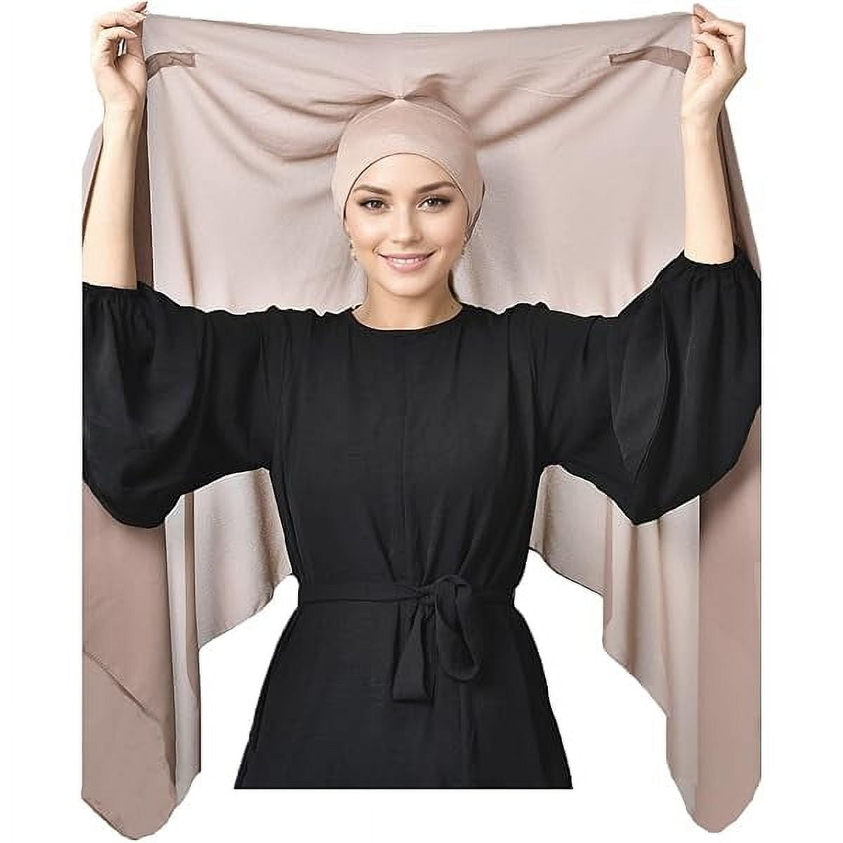 Instant Chiffon Hijab Set 3-in-1 Hijabs Scarf with Built-in Magnets and Undercap Head Wraps with ...