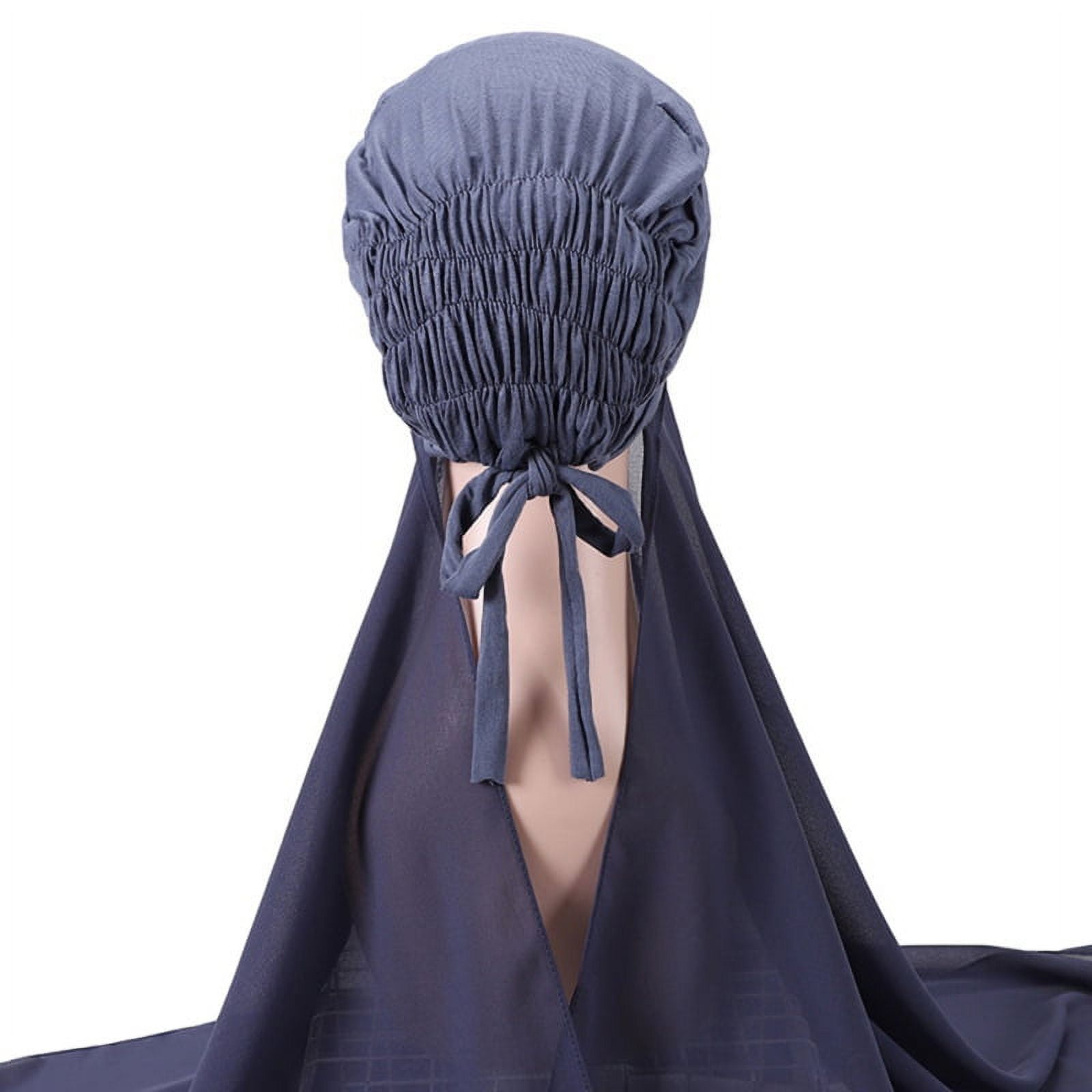 Instant Chiffon Hijab with Tie Back Under Cap Solid Color Soft Chiffon ...