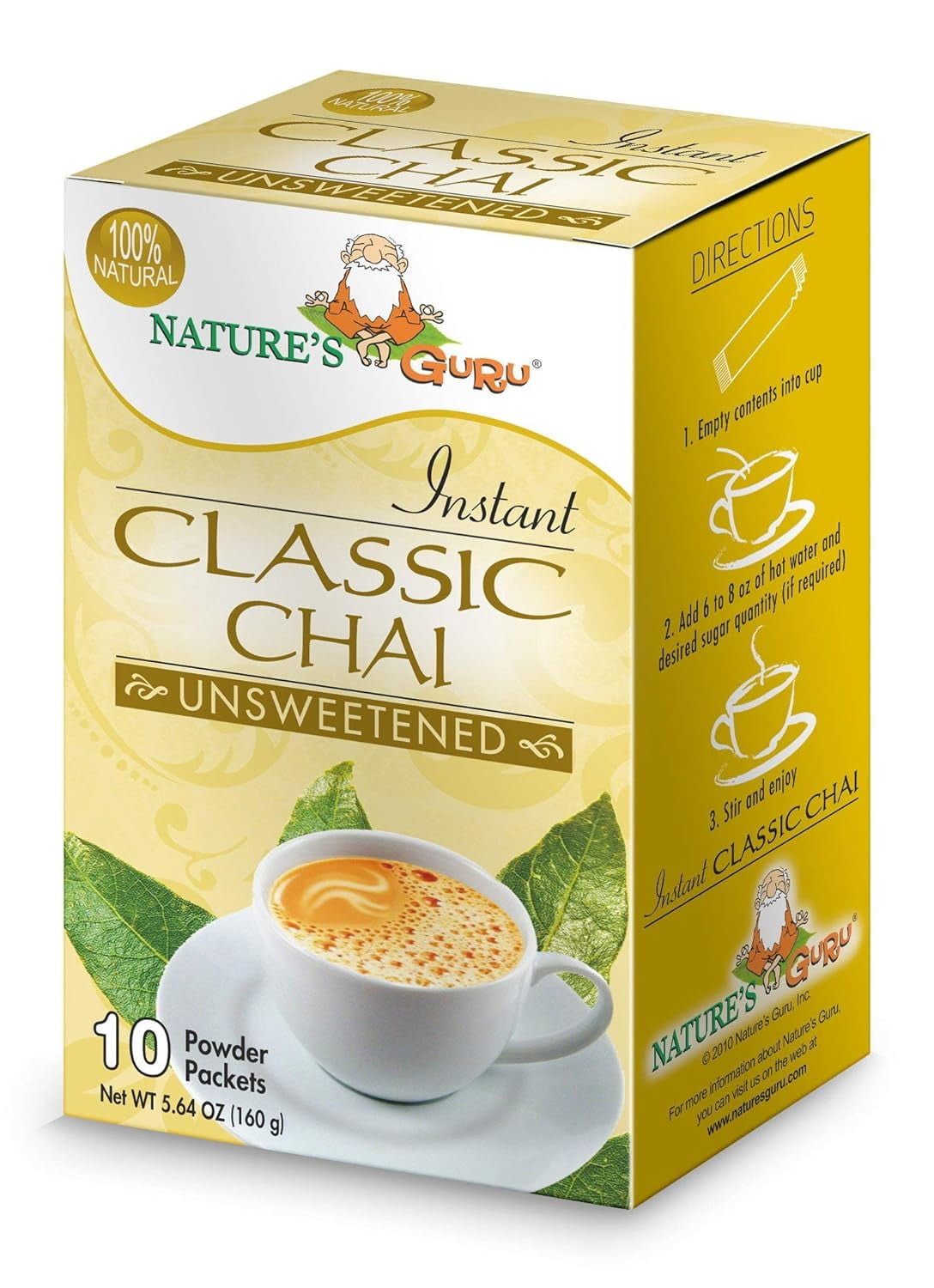 Instant Classic Chai Tea Drink Mix Unsweetened 10 Count Single Serve On ...