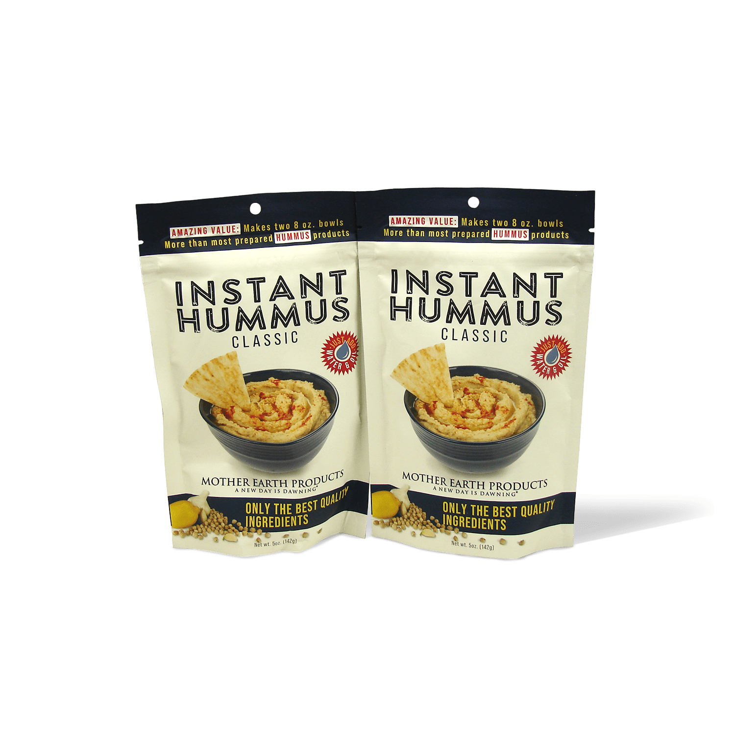 Mother Earth Products Instant Classic Hummus Mix, 5 Oz Twin-Pack, High ...