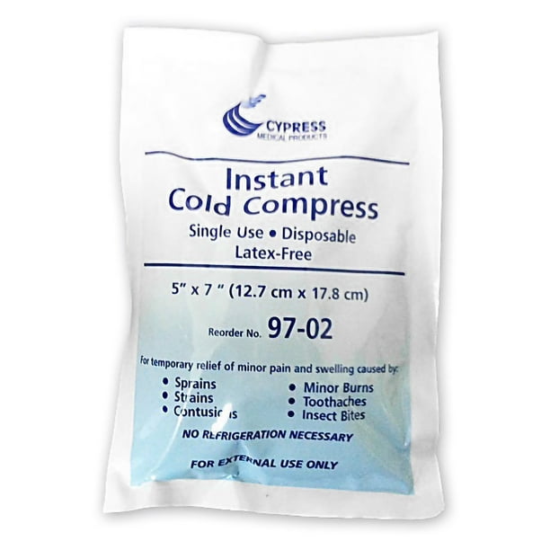 Instant Cold Compress, Disposable Ice Pack for Injuries, Swelling, 5 in ...
