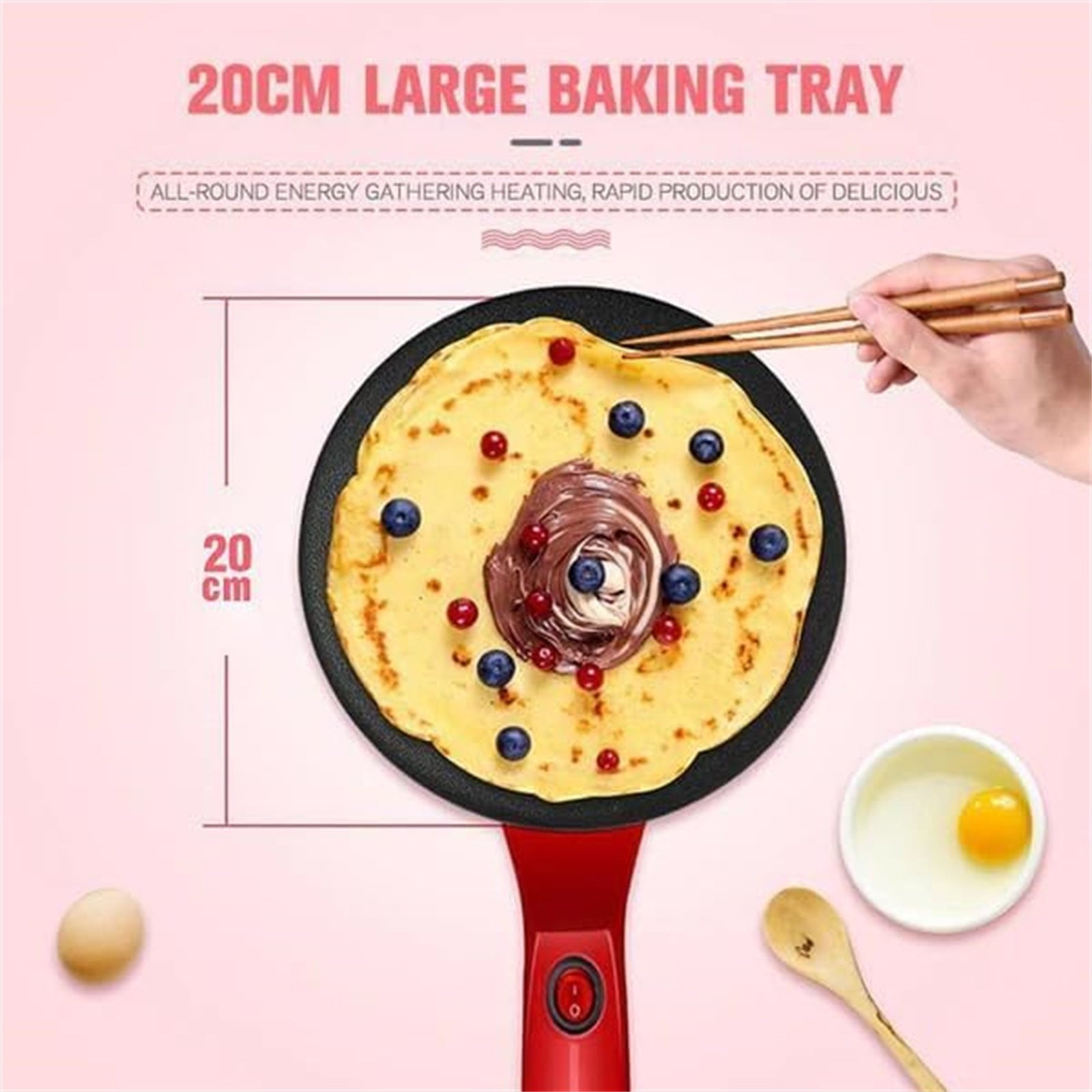 Instant Crepe Maker 8" Griddle Crepe Maker Non Stick Electric Pan Auto ...