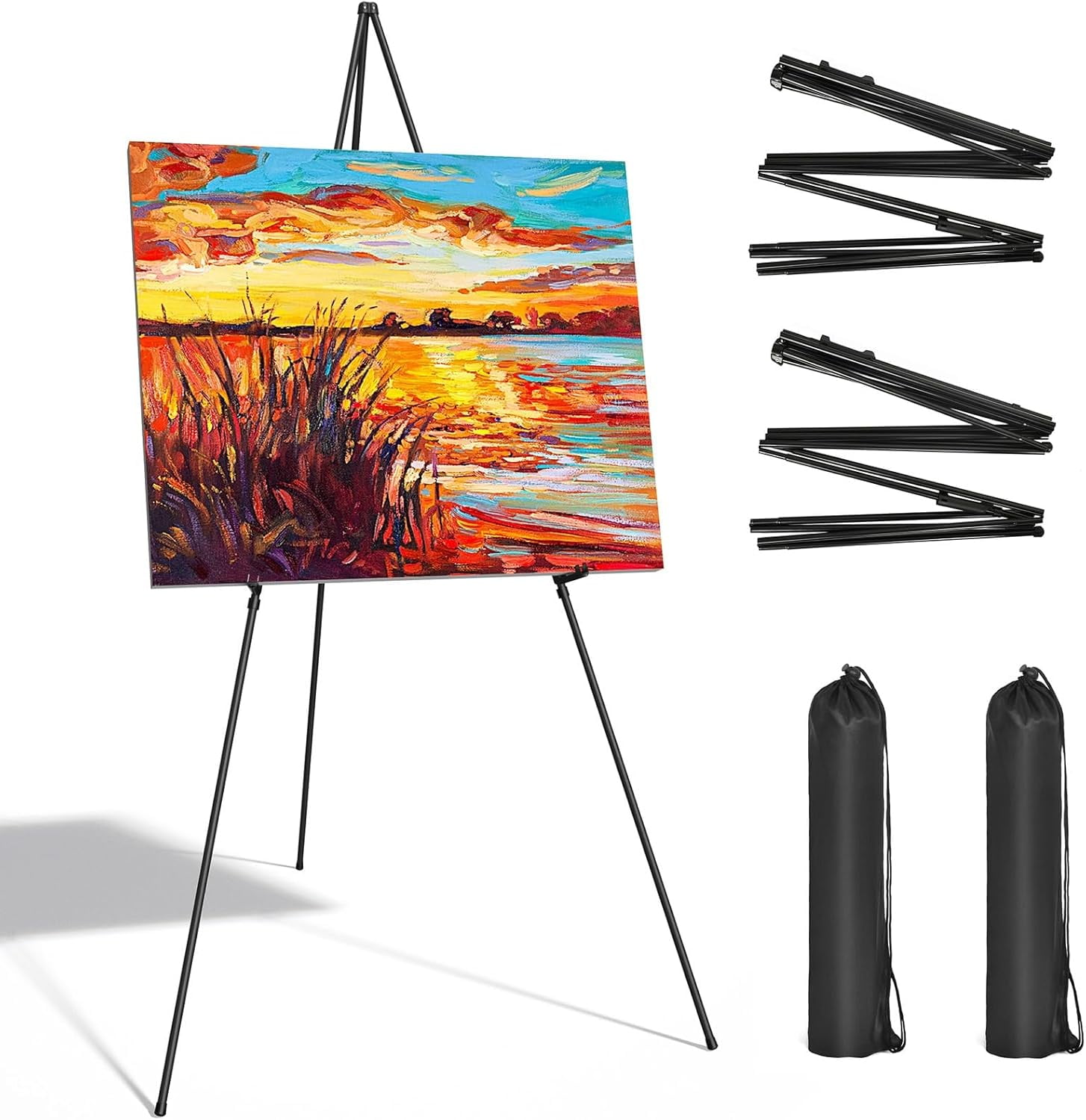 Instant Display Easel Stand - 63" Tripod Collapsible Portable Artist ...