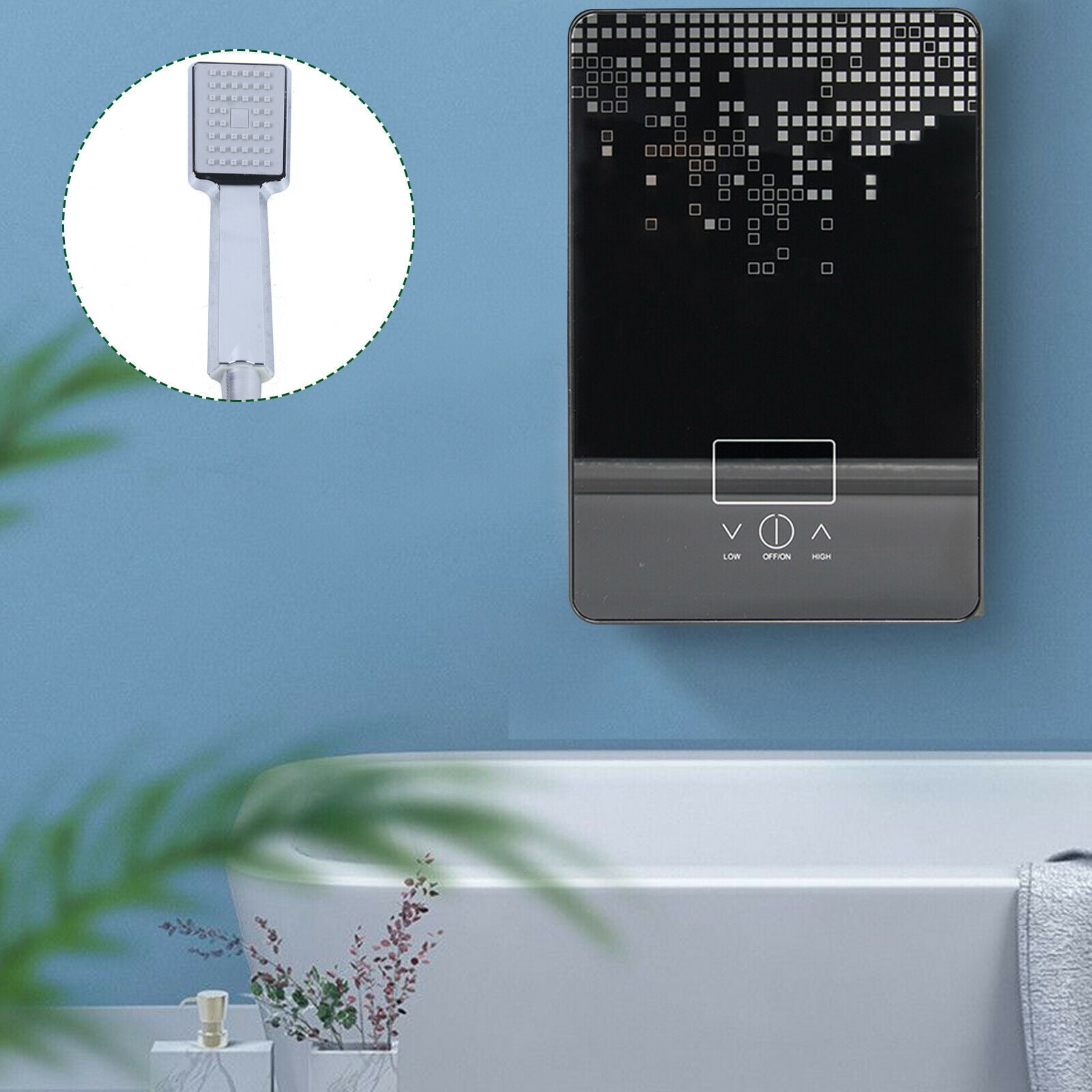 Instant Electric Tankless Hot Water Heater Whole House Use Black 220V ...
