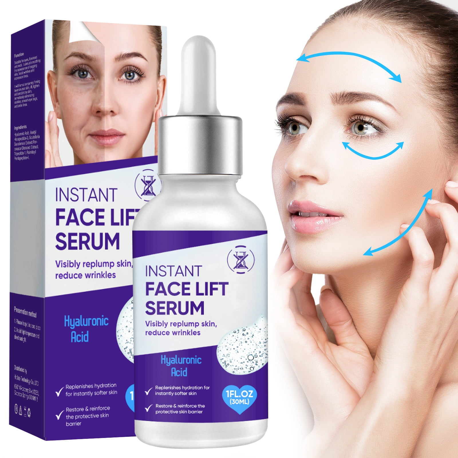 Anti-Aging Instant Face Lift Cream with Hyaluronic Acid, Reduces ...