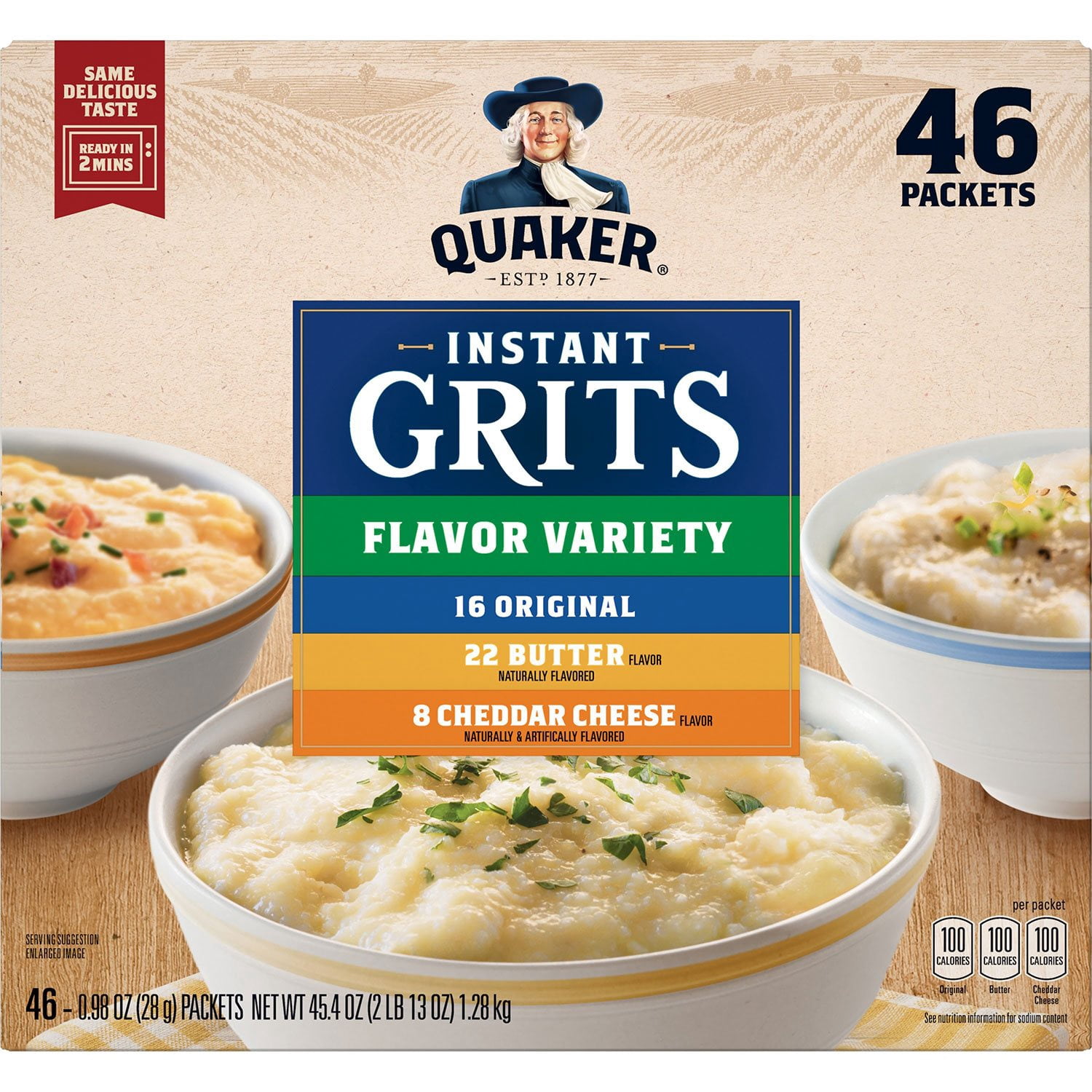 Instant Grits, Variety Pack 45.4 oz., 46 pk - Walmart.com