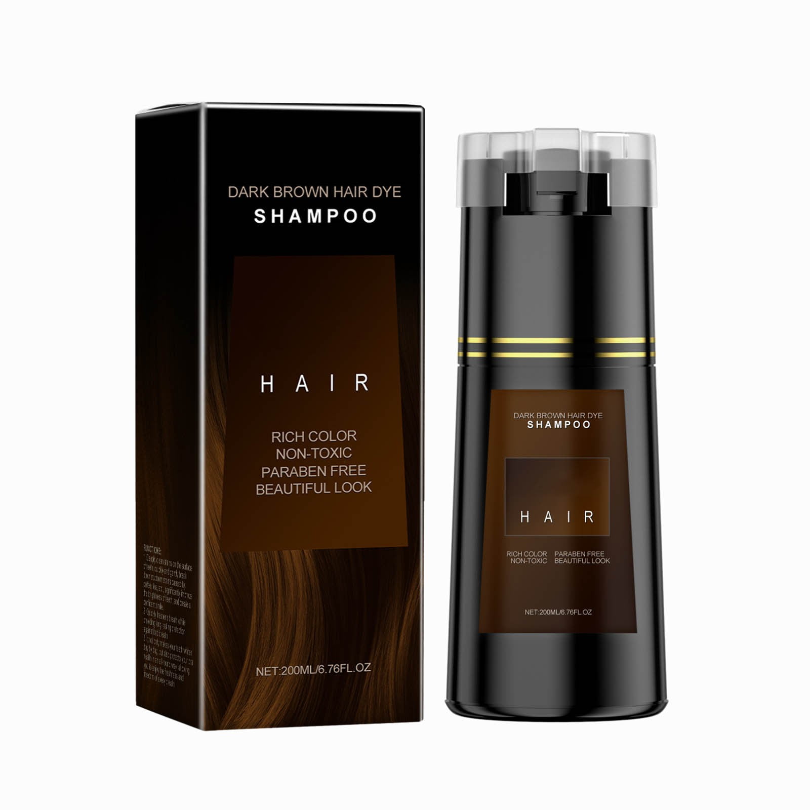 Instant Hair Dye Shampoo Black For Men & Women Covers Gray Hair And ...