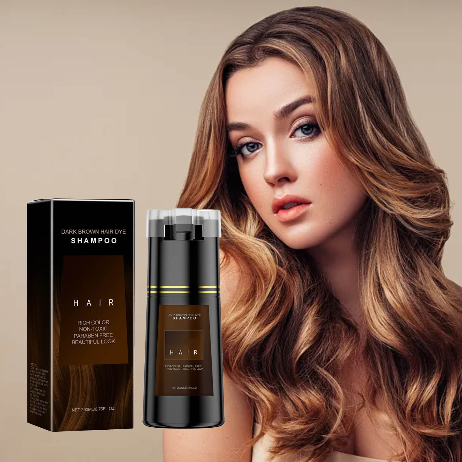 Instant Hair Dye Shampoo Black For Men & Women Covers Gray Hair And ...