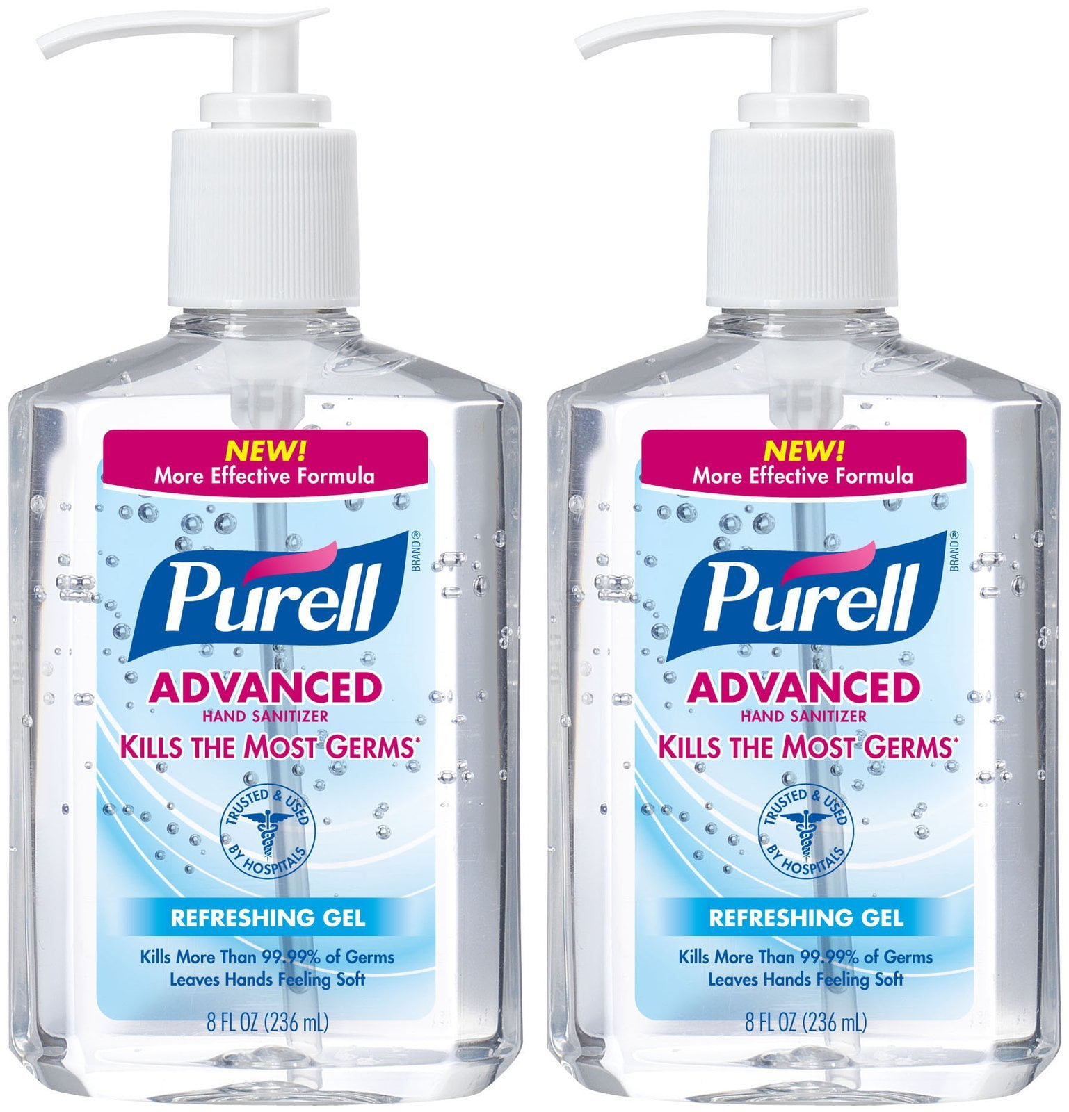 PURELL Advanced Hand Sanitizer Gel, 8 oz, 2 Pack, Mild Formula with ...