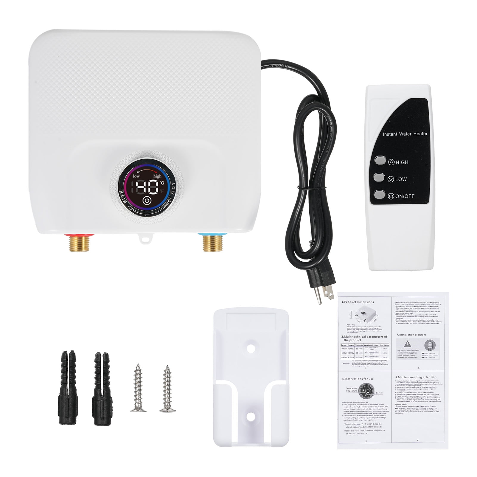 Instant Heater,Display On With Remote Water Heater Remote Display Water ...