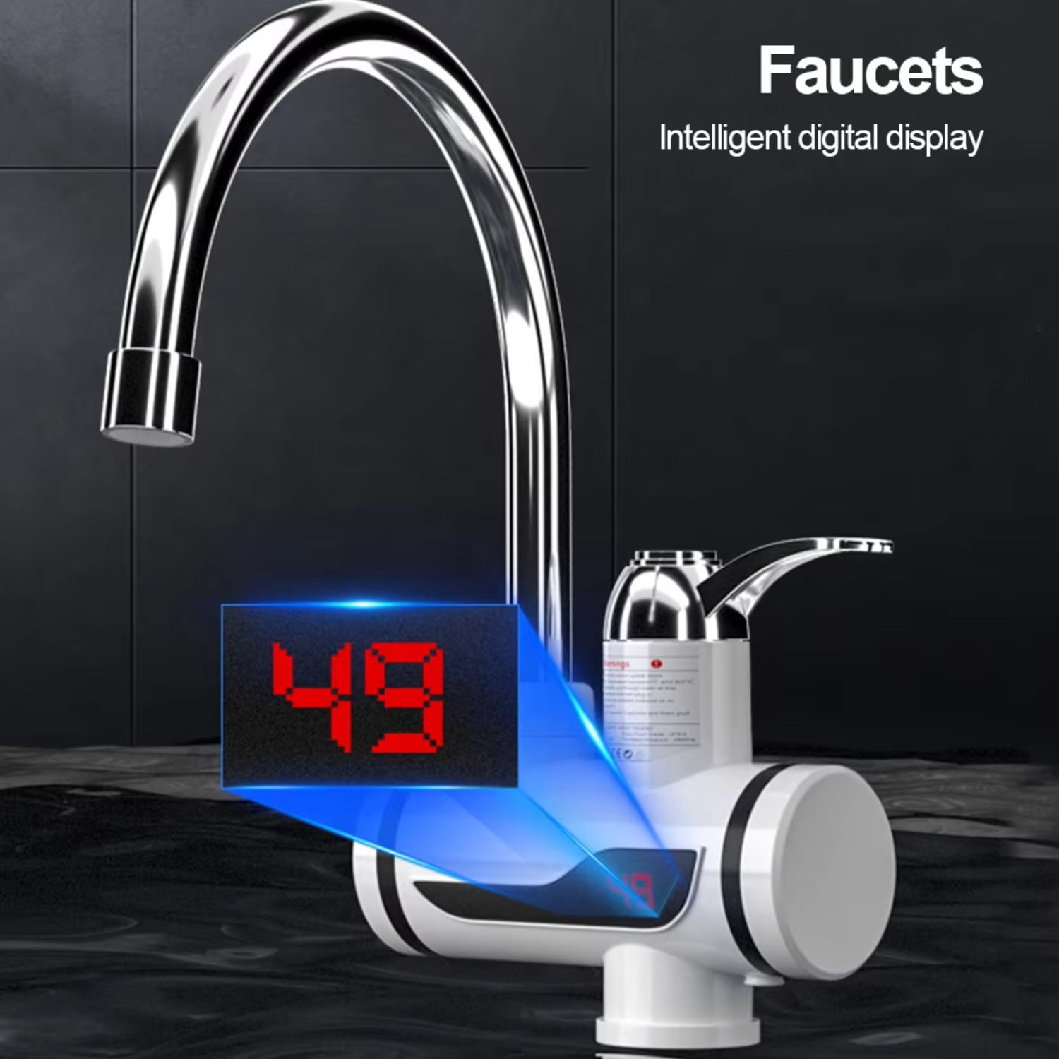 Instant Heating Hot Cold Mixer Tap 3000W - 360 Degree Rotation Digital ...