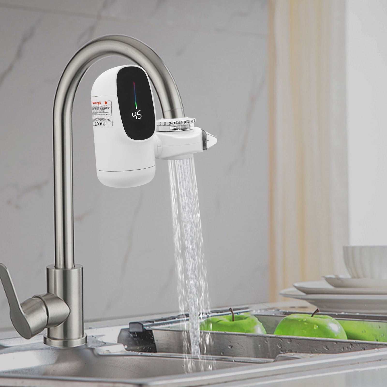 Instant Hot Water Faucet, 2500W 304 Stainless Steel Heating Element ...