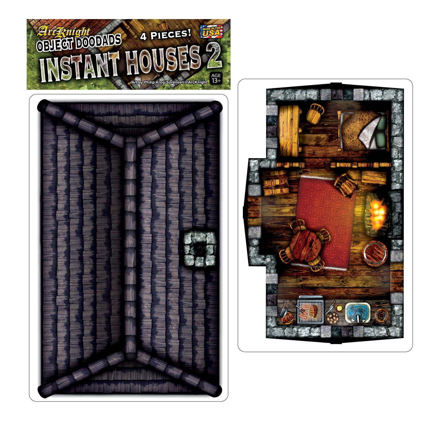 Instant Houses 2 - 4pc Double-Sided Building & Terrain Pieces for Starter & Masters Alike ...