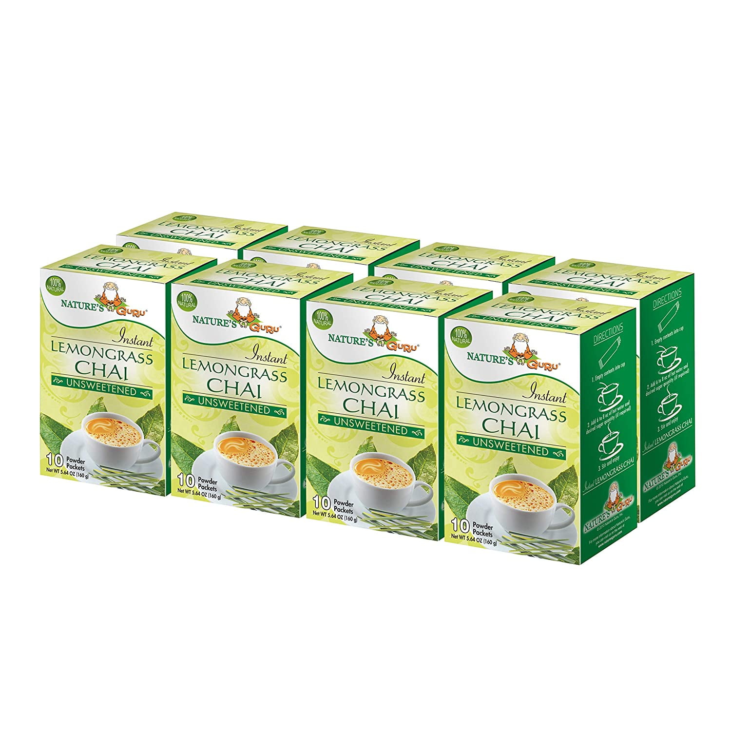 Instant Lemongrass Chai Tea Drink Mix Unsweetened 10 Count Single Serve ...