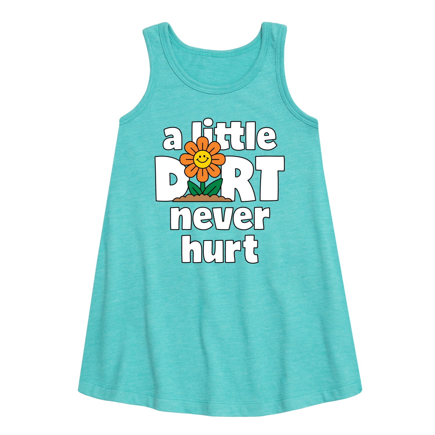 Instant Message - A Little Dirt Never Hurt - Toddler and Youth Girls A-line Dress - Walmart.com