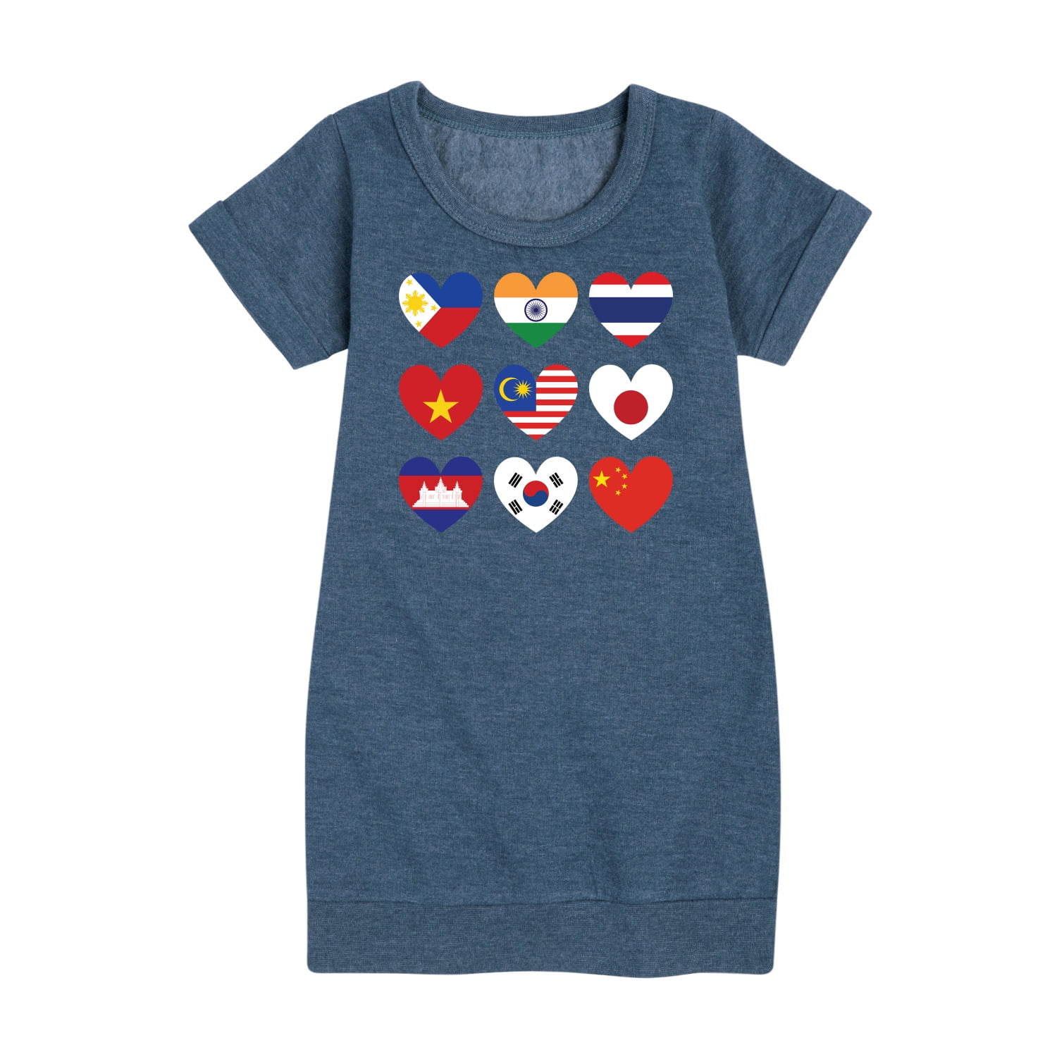 Instant Message - AAPI Heart Flags - Toddler And Youth Girls Short ...