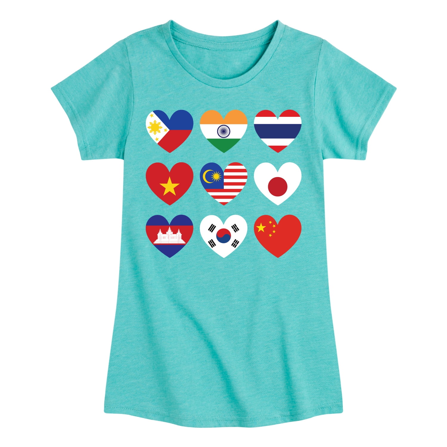 Instant Message - AAPI Heart Flags - Toddler And Youth Girls Short ...