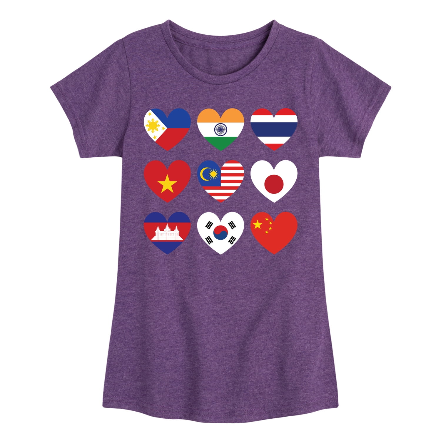 Instant Message - AAPI Heart Flags - Toddler And Youth Girls Short ...