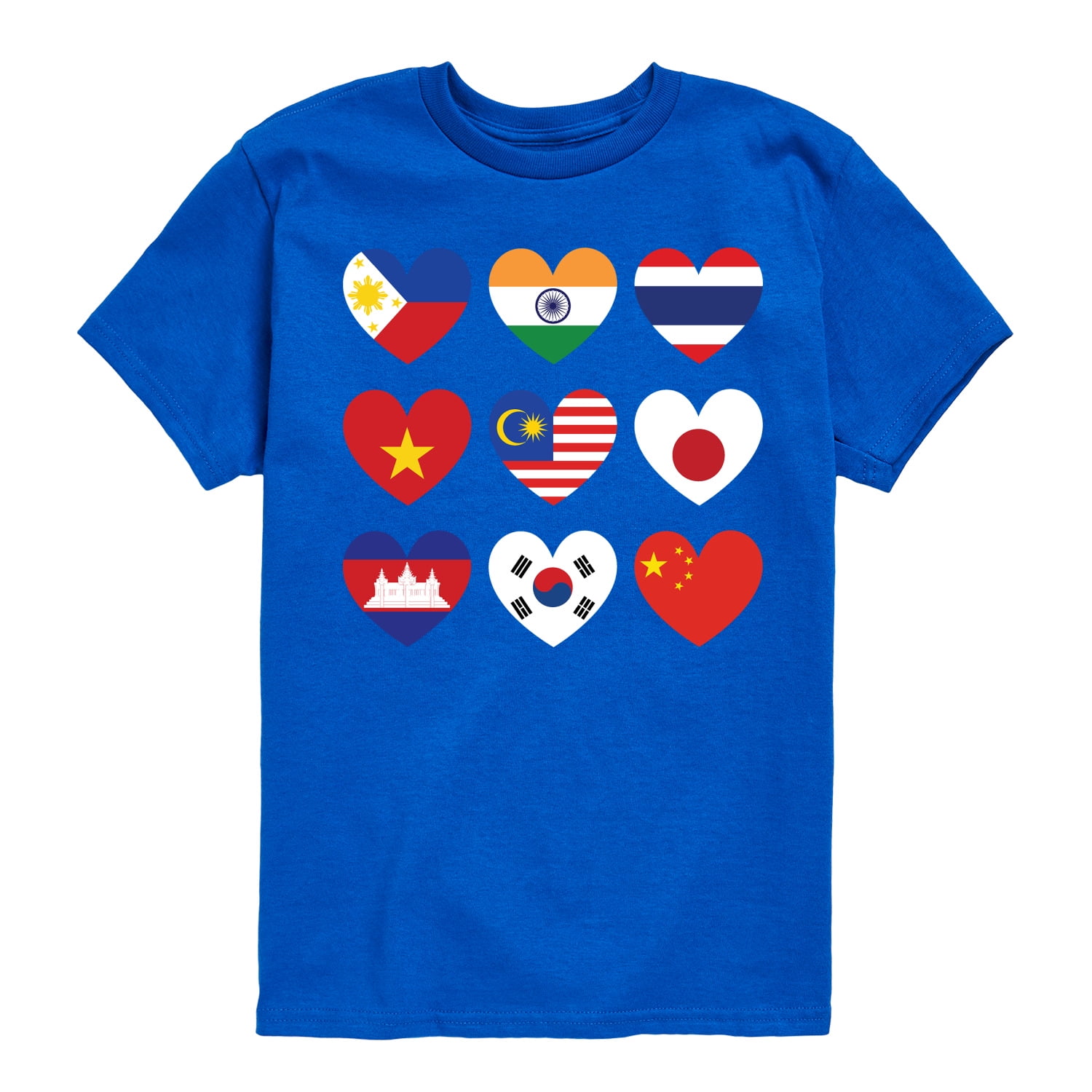 Instant Message - AAPI Heart Flags - Toddler And Youth Short Sleeve ...