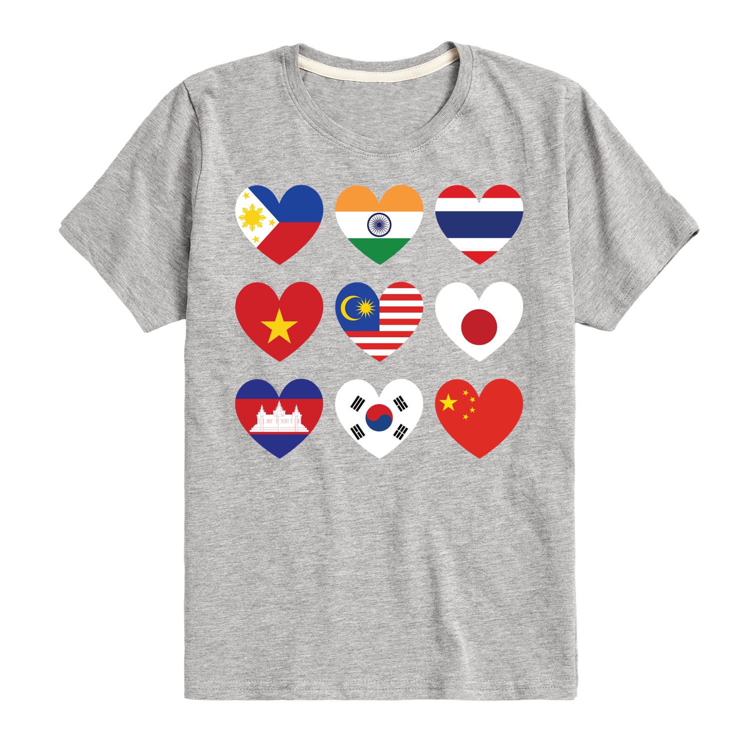 Instant Message - AAPI Heart Flags - Toddler And Youth Short Sleeve ...