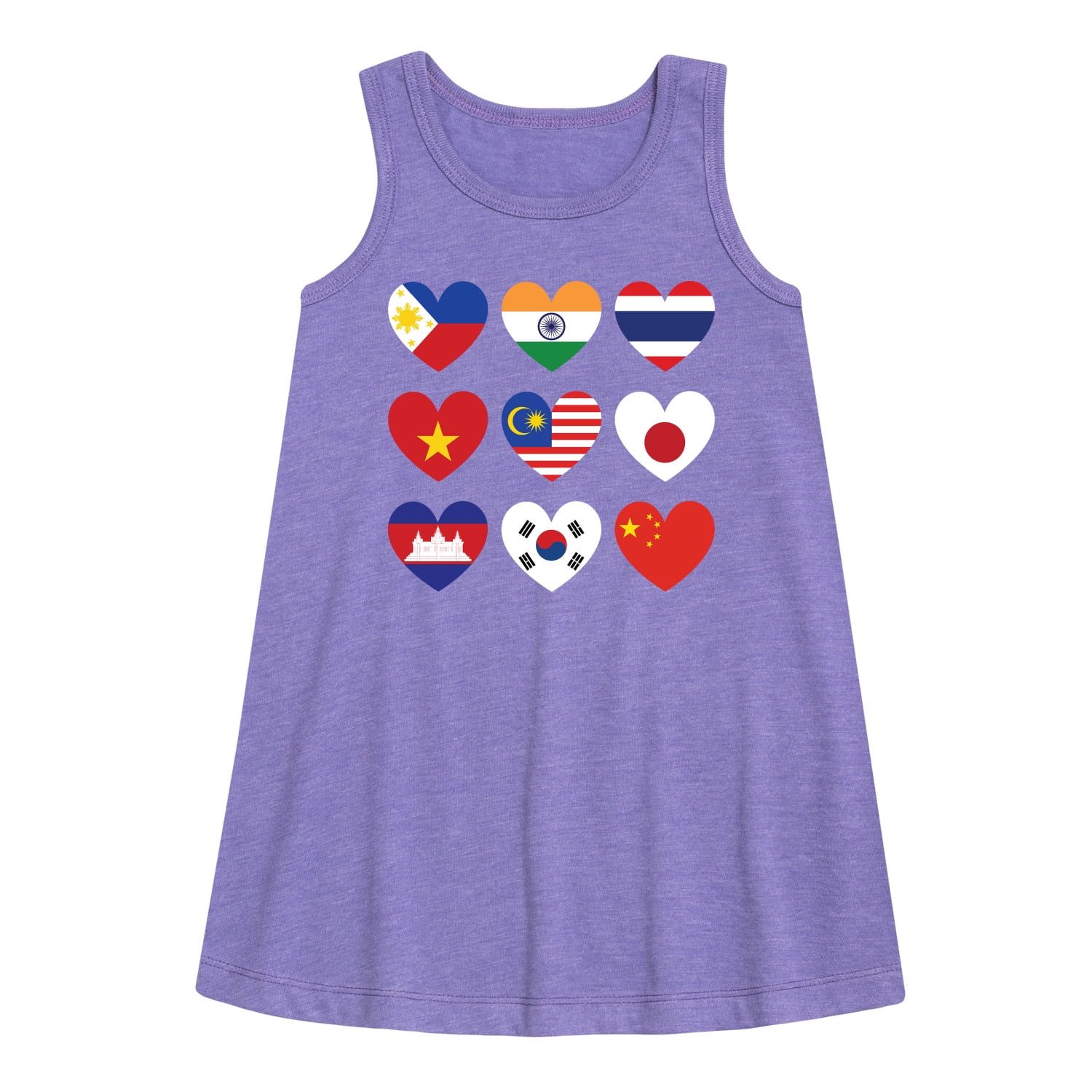 Instant Message - AAPI Heart Flags - Toddler and Youth Girls A-line ...