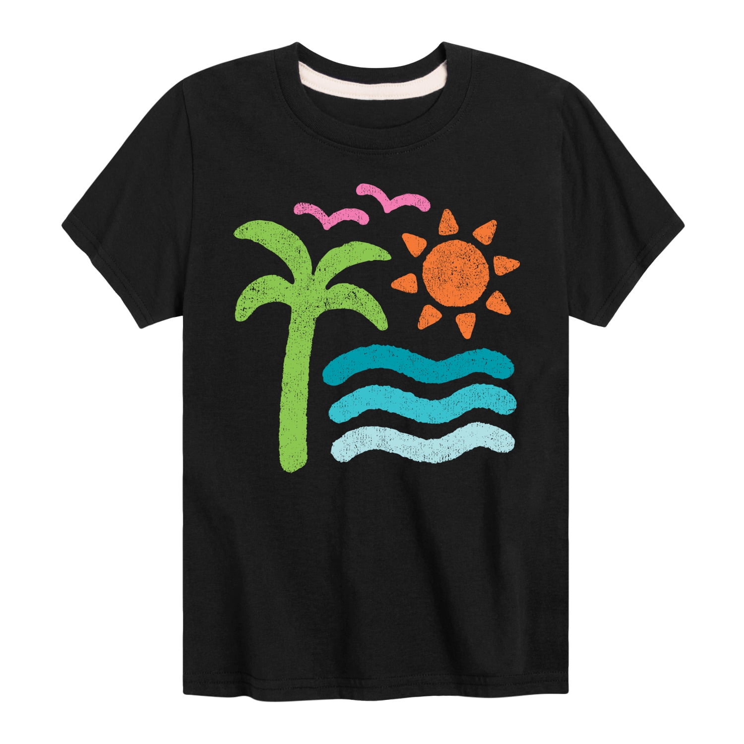 Instant Message - Abstract Beach Scene - Youth Short Sleeve Tee ...