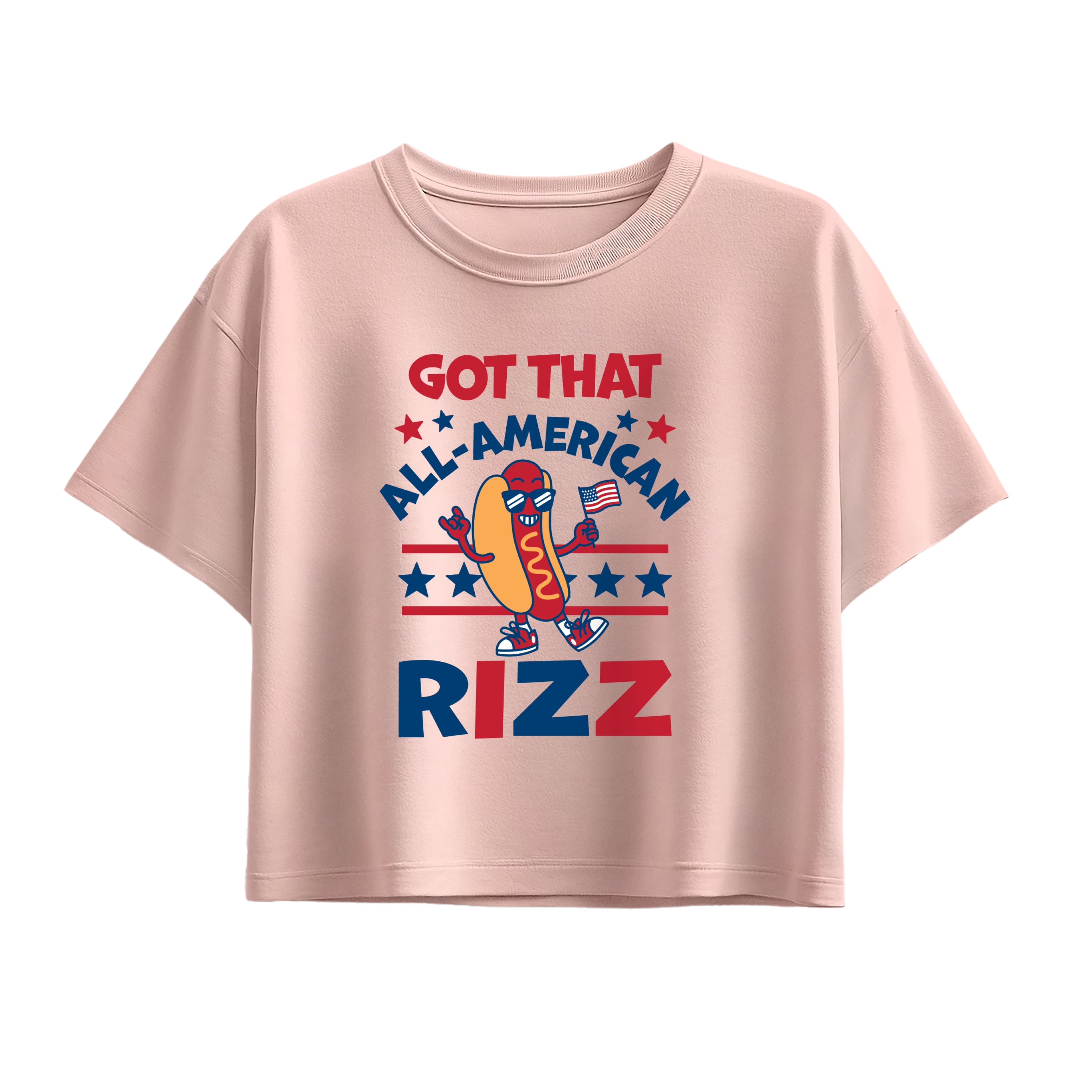 Instant Message - All American Rizz Hotdog - Youth Girls Boxy T-Shirt ...
