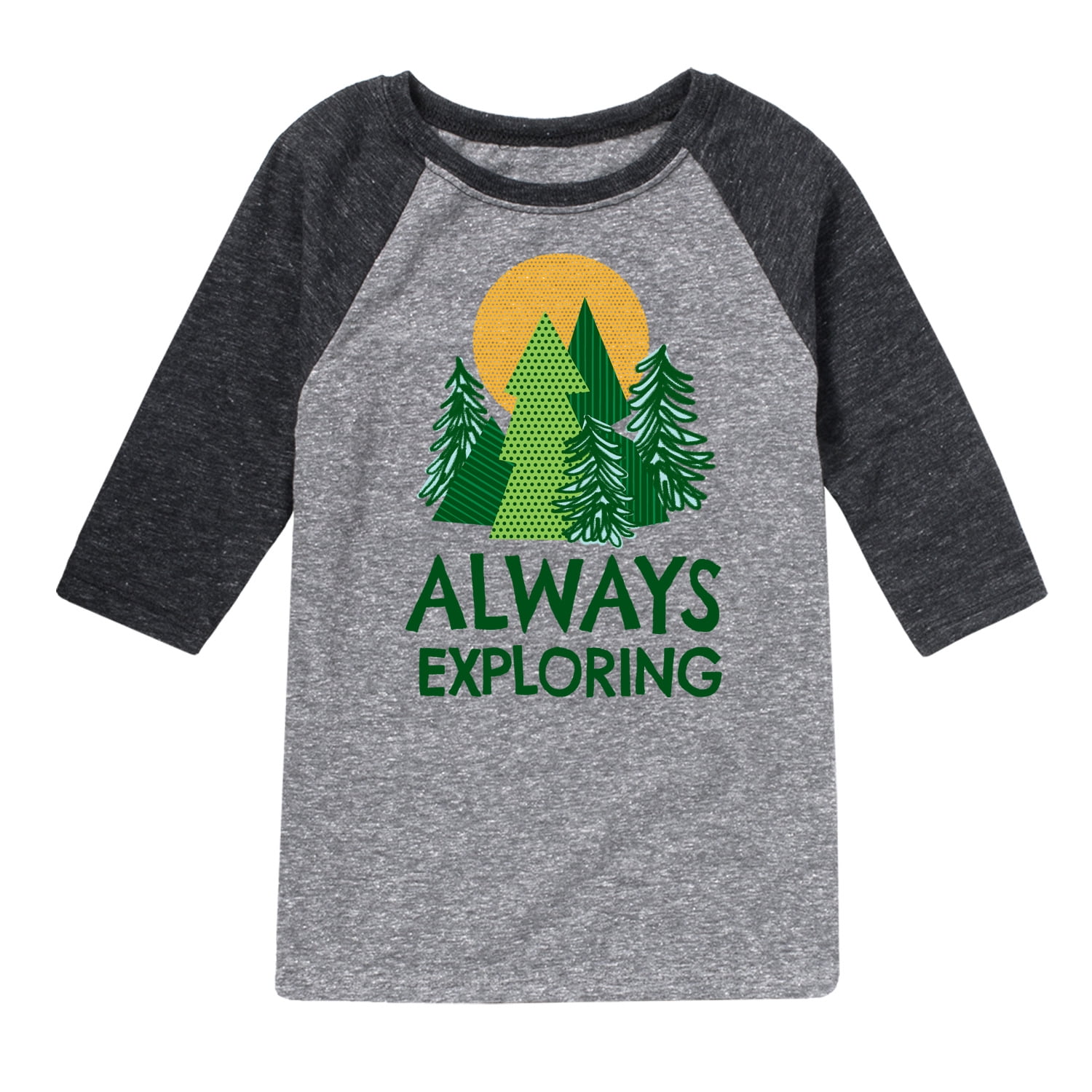 Instant Message - Always Exploring - Toddler And Youth Raglan Graphic T-Shirt - Walmart.com