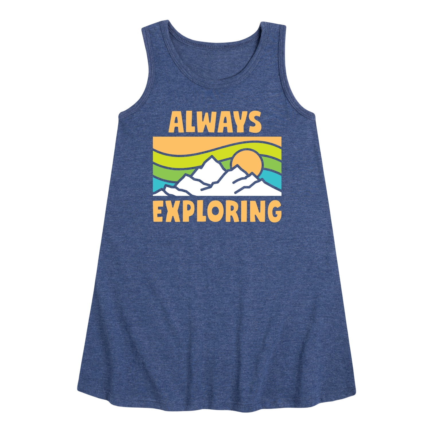Instant Message - Always Exploring - Toddler & Youth Girls A-line Dress - Walmart.com