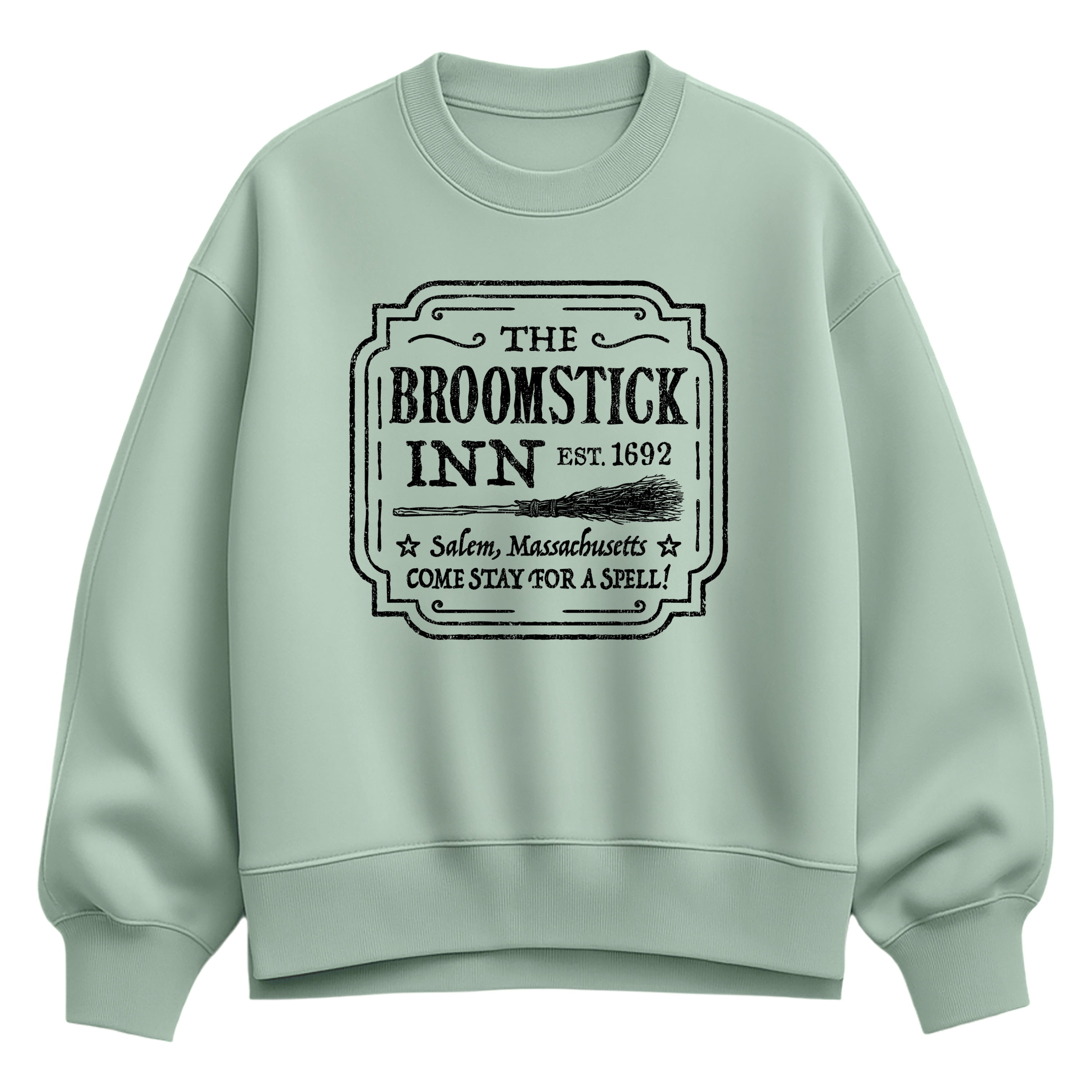 Instant Message - Broomstick Inn Sign - Women's Oversized Fleece Crew ...
