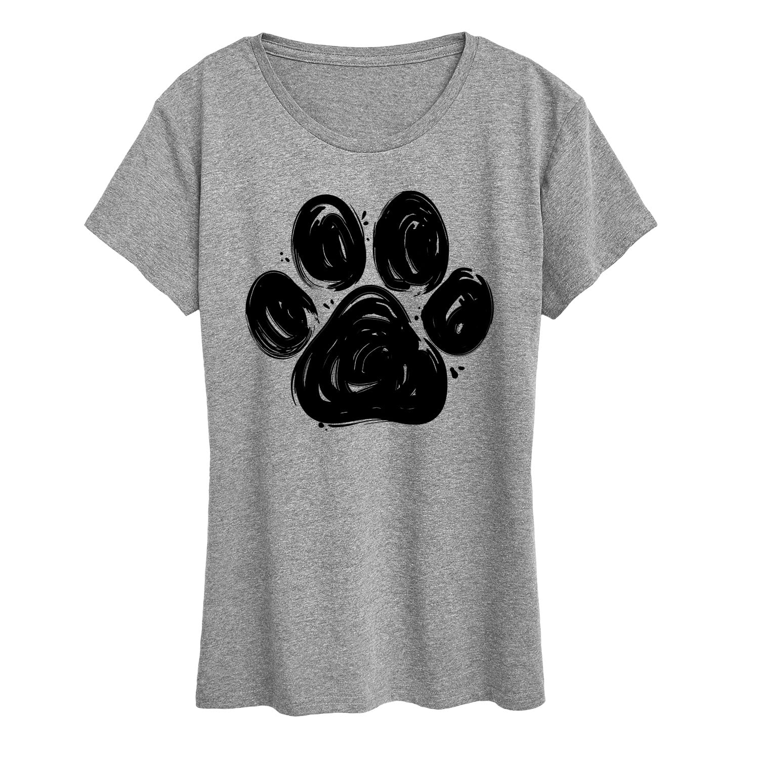 Instant Message - Brushstroke Paw Print - Women's Short Sleeve Graphic ...