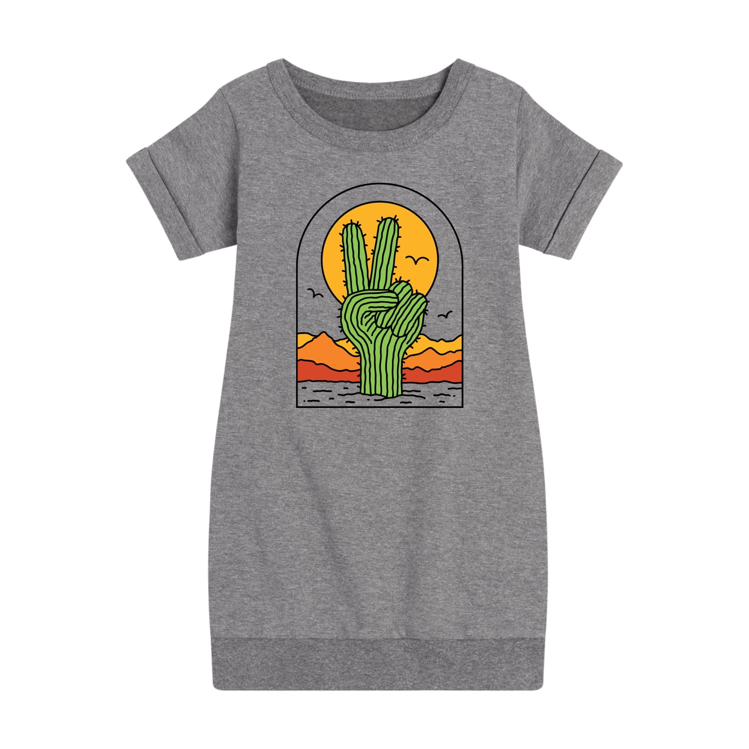 Instant Message - Cactus Peace Sign - Toddler & Youth Girls Fleece ...
