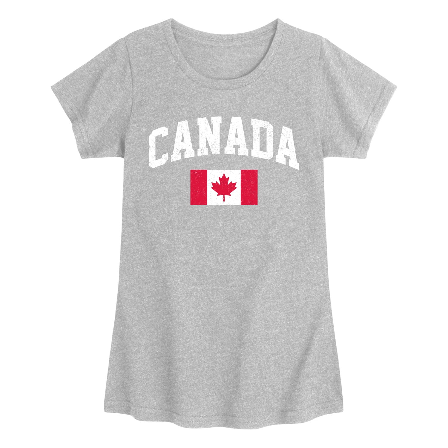 Instant Message - Canada Flag - Youth Girls Short Sleeve T-shirt ...