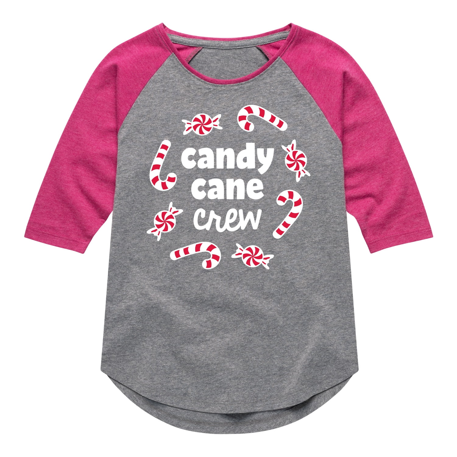Instant Message - Candy Cane Crew - Toddler & Youth Girls Raglan ...