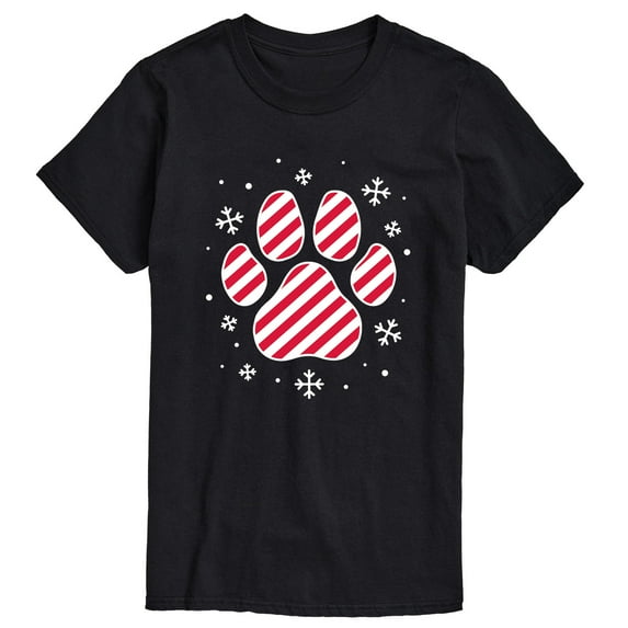 Instant Message - Candy Cane Striped Paw Print - Men's Short Sleeve ...