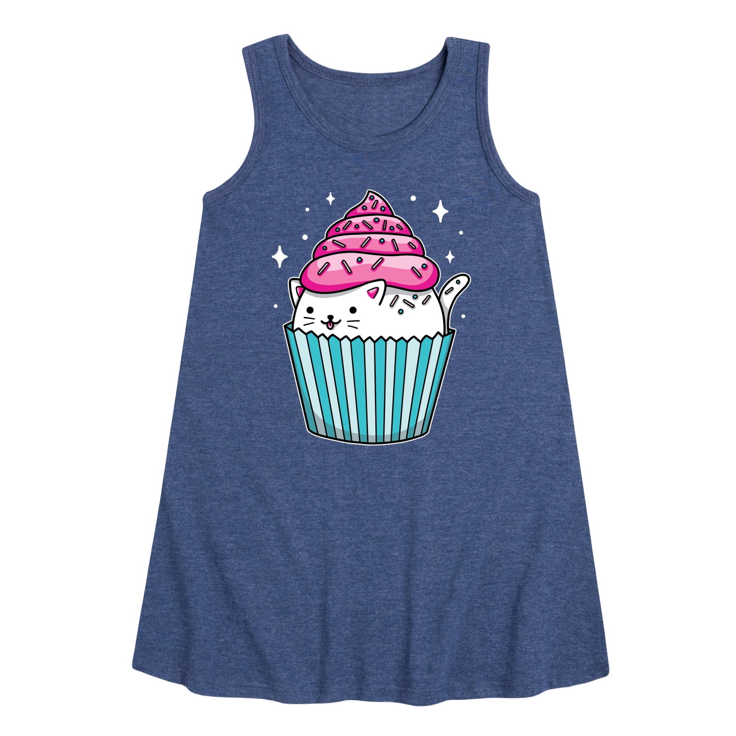 Instant Message - Cat Cupcake - Toddler and Youth Girls A-line Dress ...