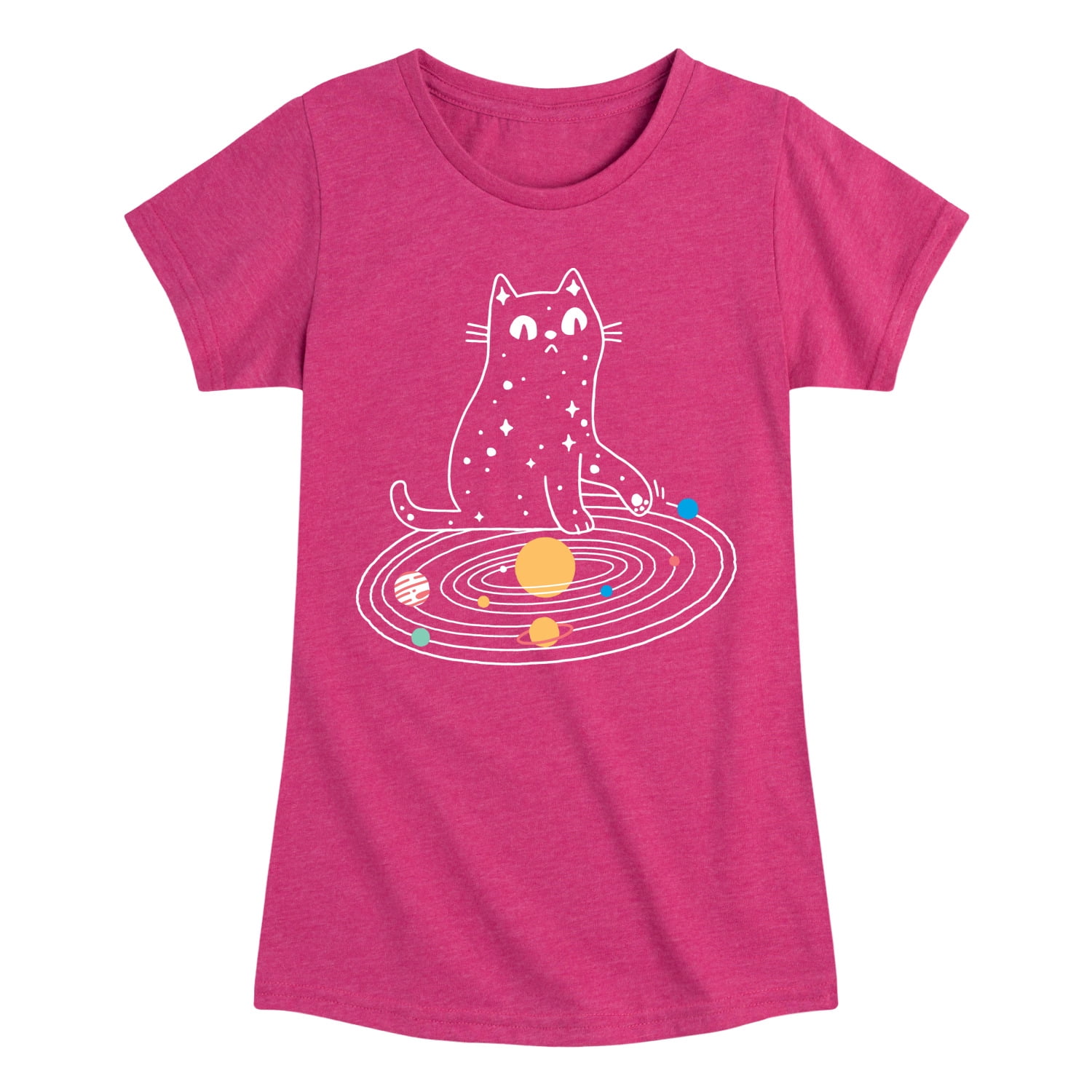 Instant Message - Cat Solar System - Toddler & Youth Girls Short Sleeve ...