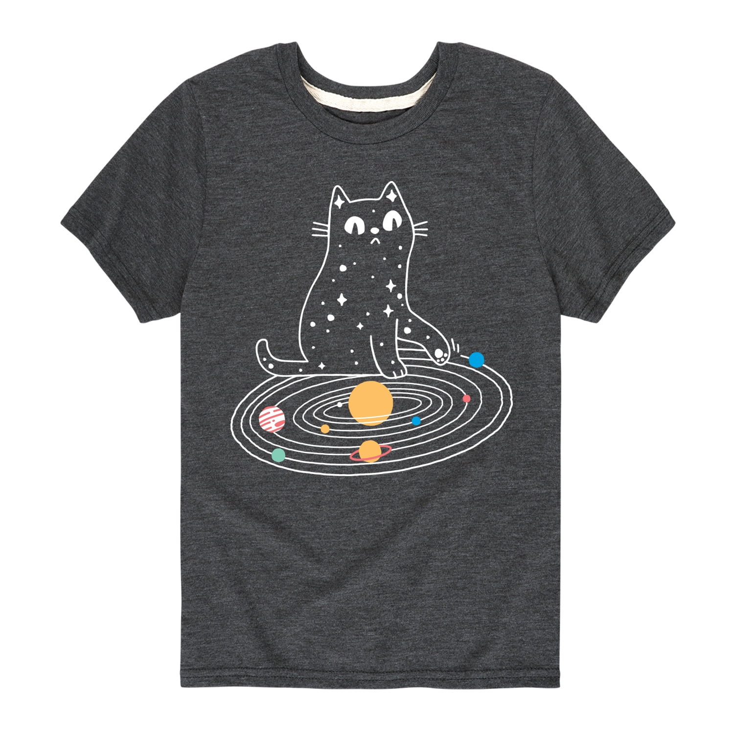 Instant Message - Cat Solar System - Toddler & Youth Short Sleeve Graphic T-Shirt - Walmart.com