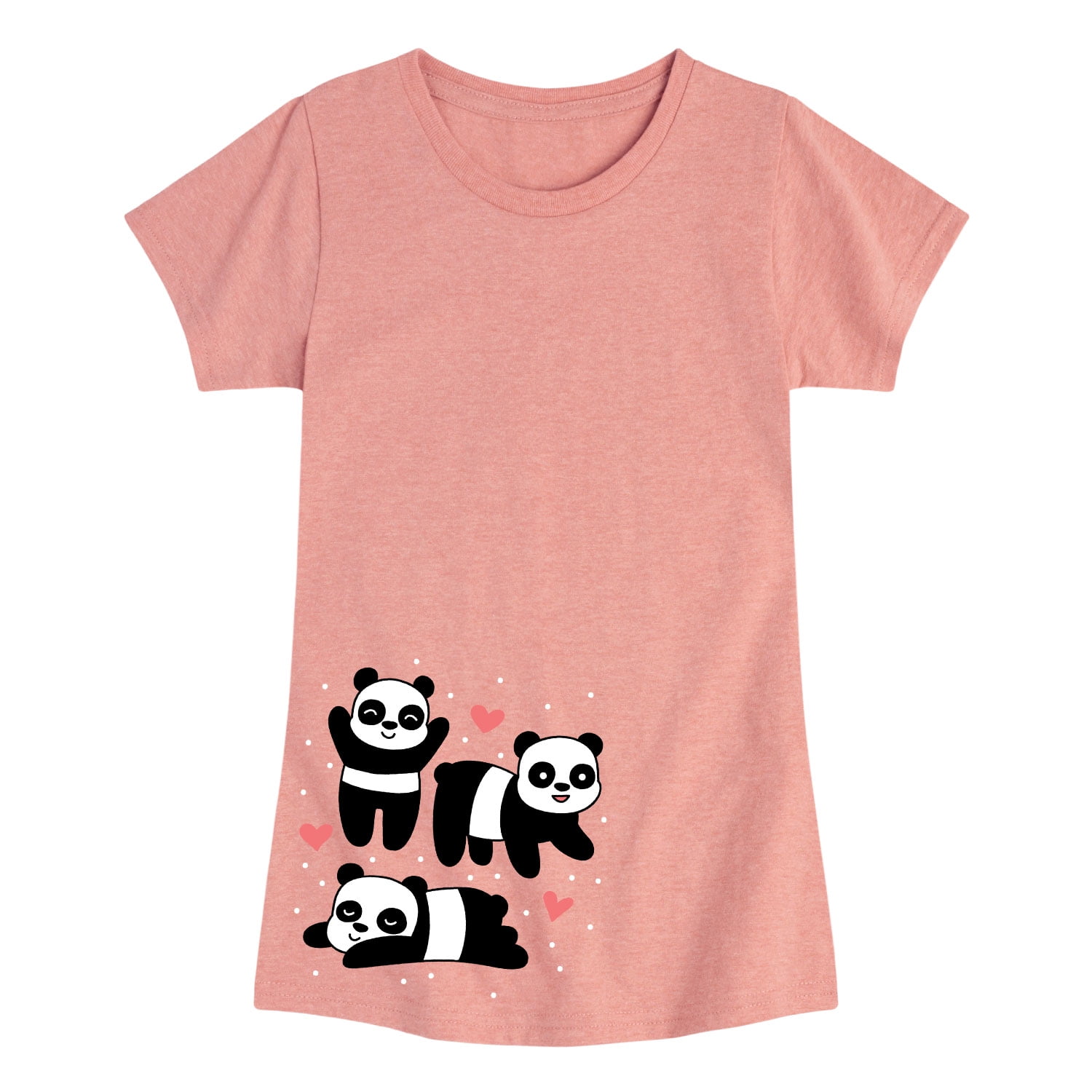 Instant Message - Cute Pandas - Toddler and Youth Girls Short Sleeve T ...