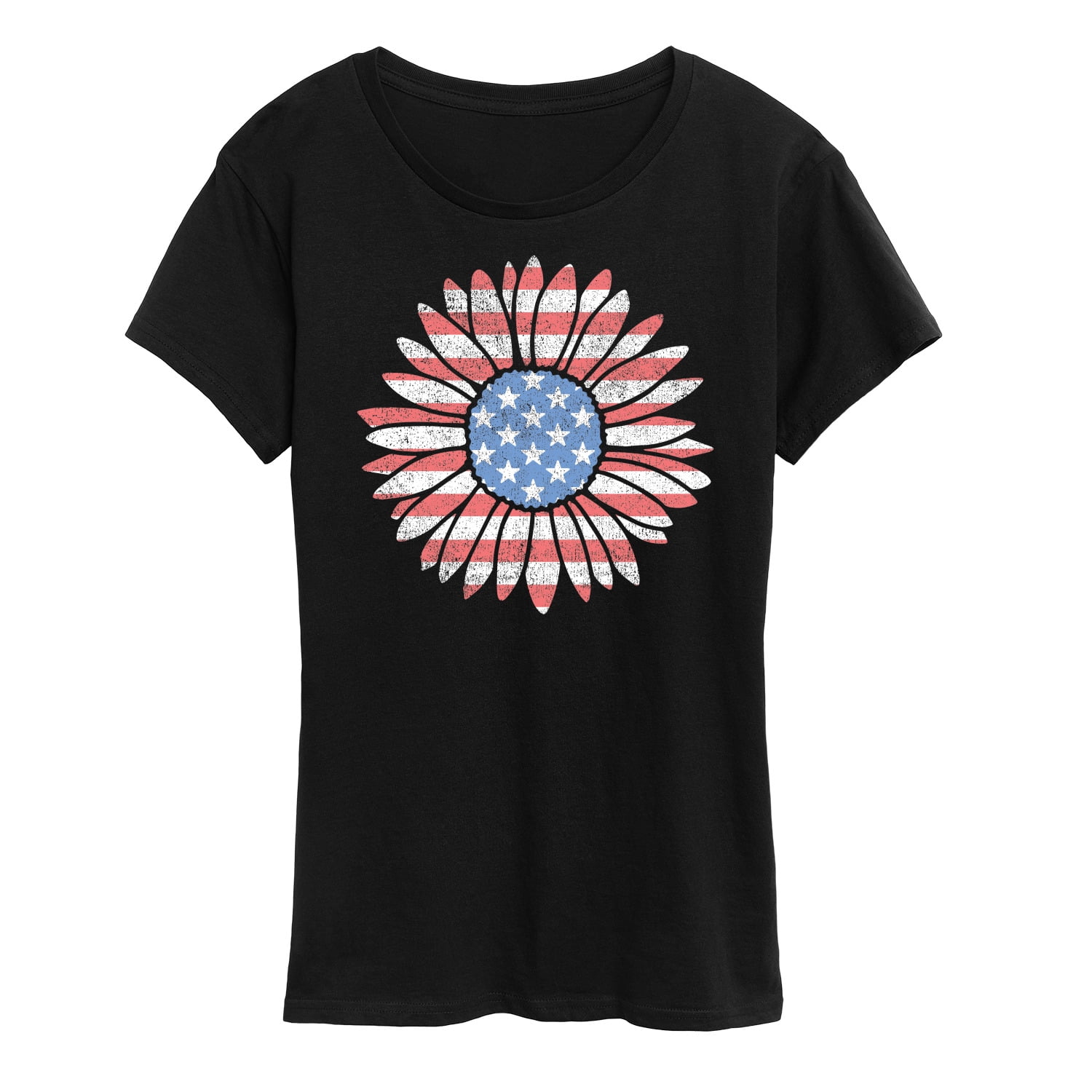 Instant Message - Daisy Usa Flag - Women's Short Sleeve Graphic T-Shirt ...