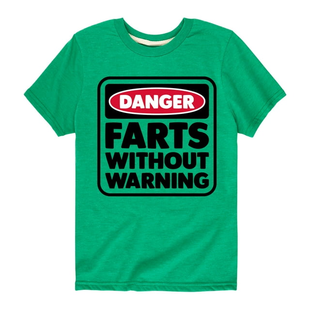 Instant Message - Danger Farts Without Warning - Toddler And Youth Short Sleeve Graphic T-Shirt ...