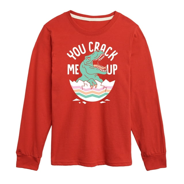 Instant Message - Dino Egg You Crack Me Up - Toddler And Youth Long ...