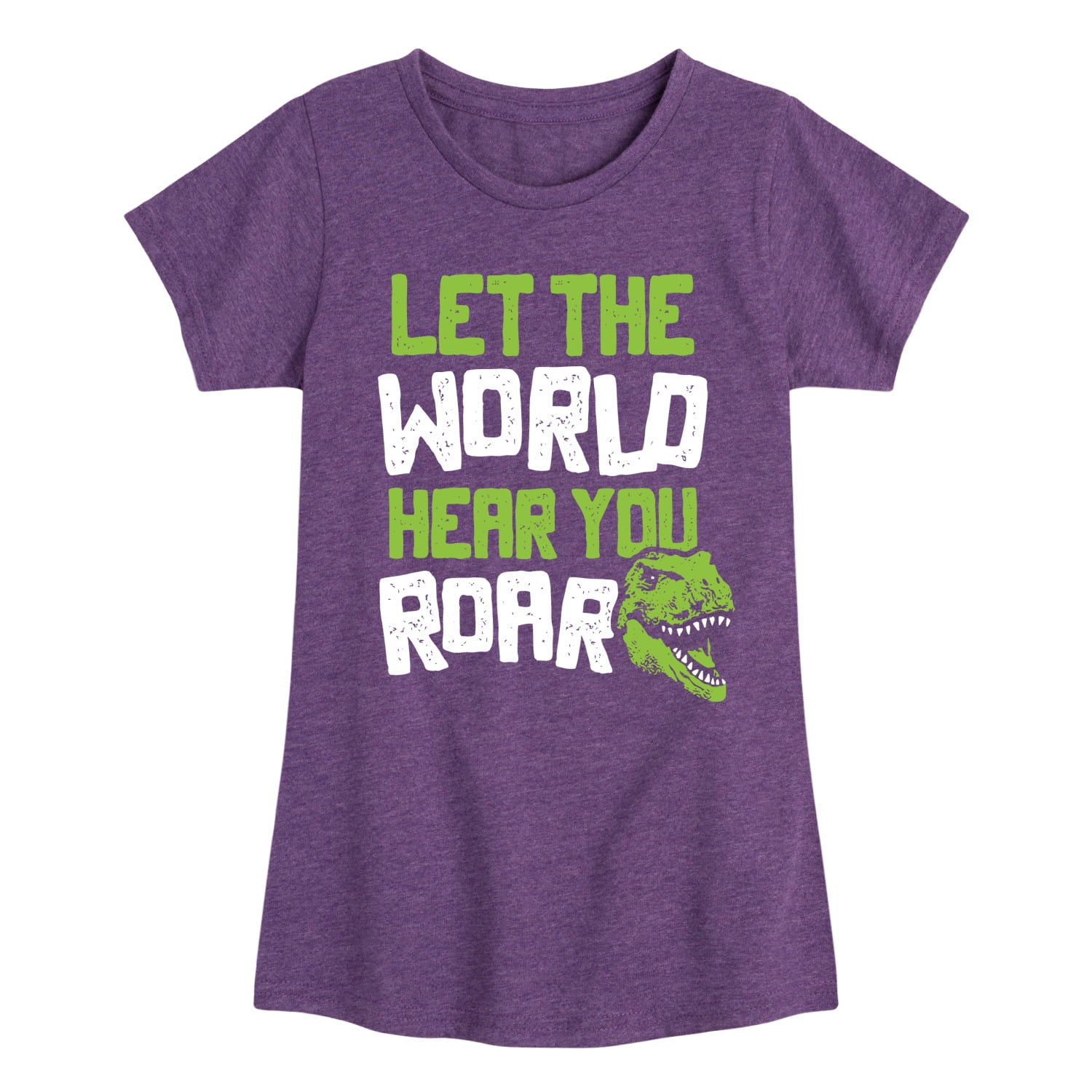Instant Message - Dinosaur - Let the World Hear You Roar - Toddler & Youth Girls Short Sleeve ...
