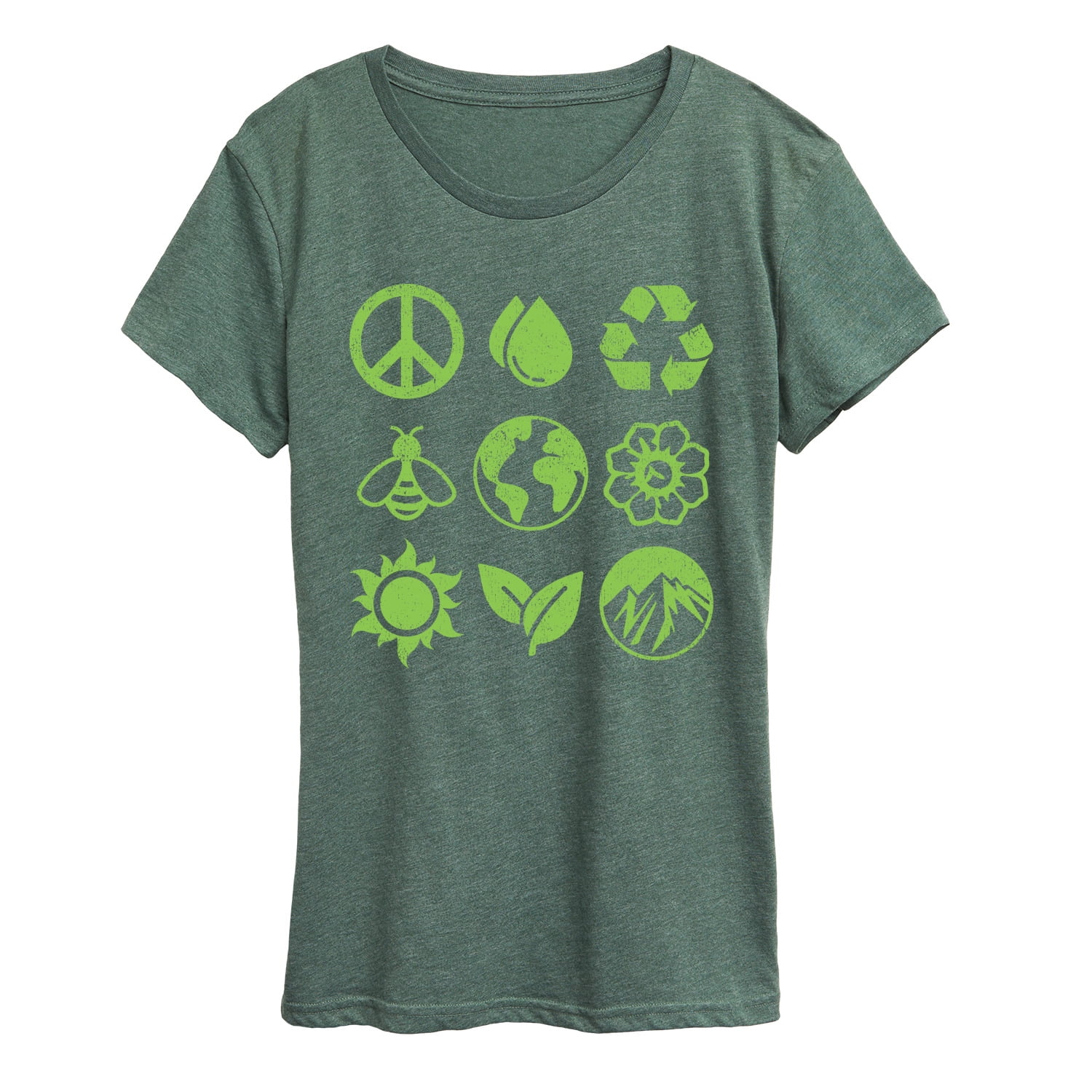 Instant Message - Earth Day Grid - Women's Short Sleeve Graphic T-Shirt ...
