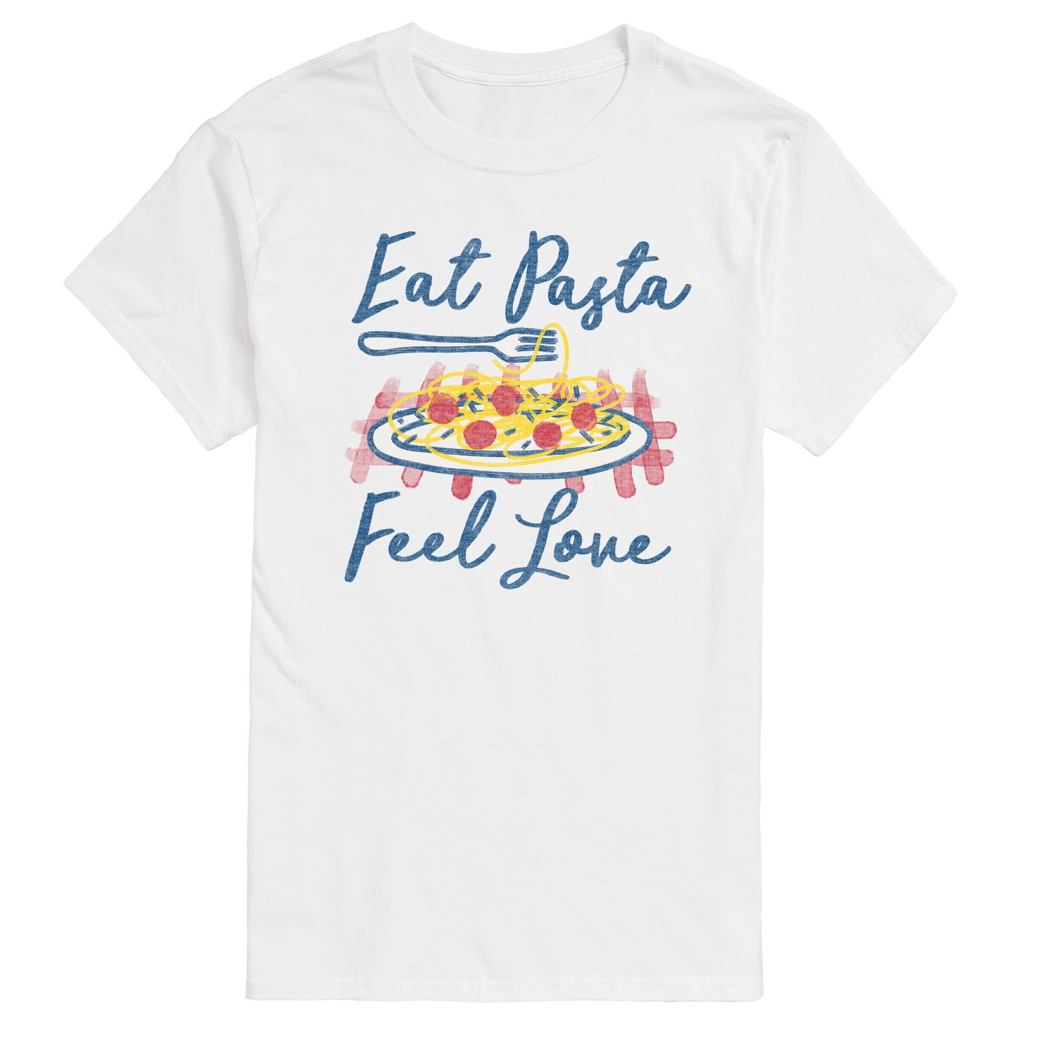 Instant Message - Eat Pasta Feel Love - Men's Short Sleeve Graphic T ...