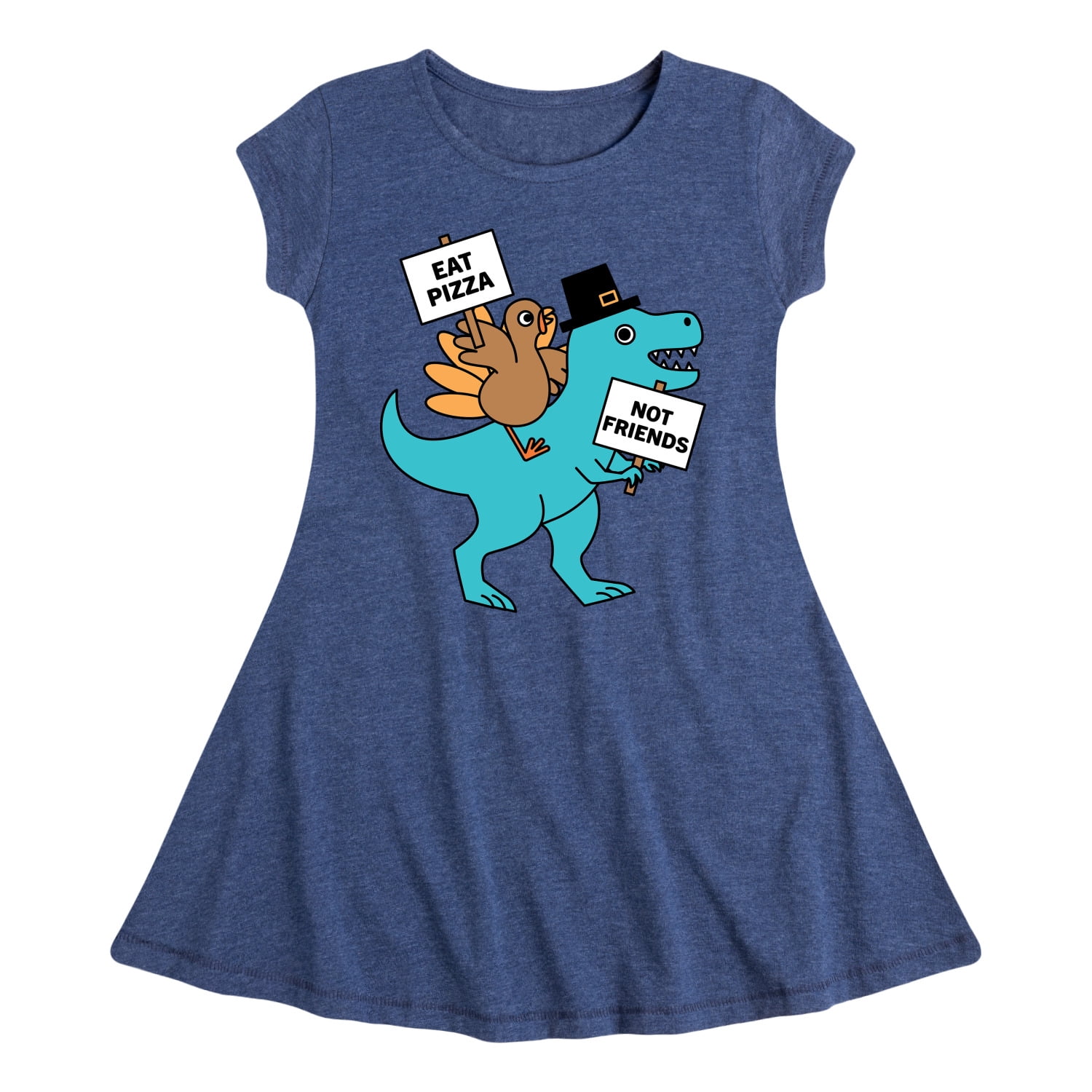 Instant Message - Eat Pizza Turkey Dino - Toddler & Youth Girls Fit ...
