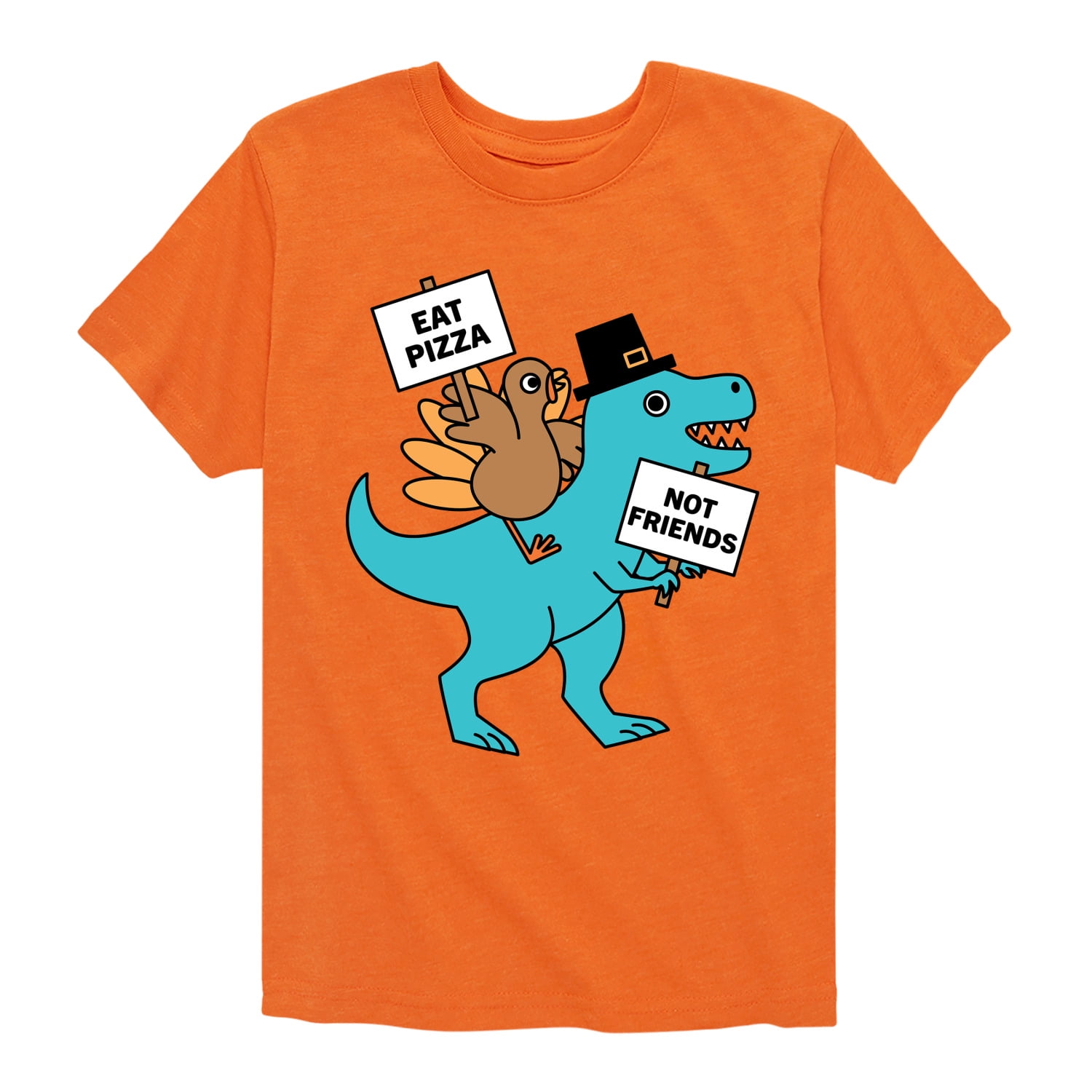 Instant Message - Eat Pizza Turkey Dino - Toddler & Youth Short Sleeve ...