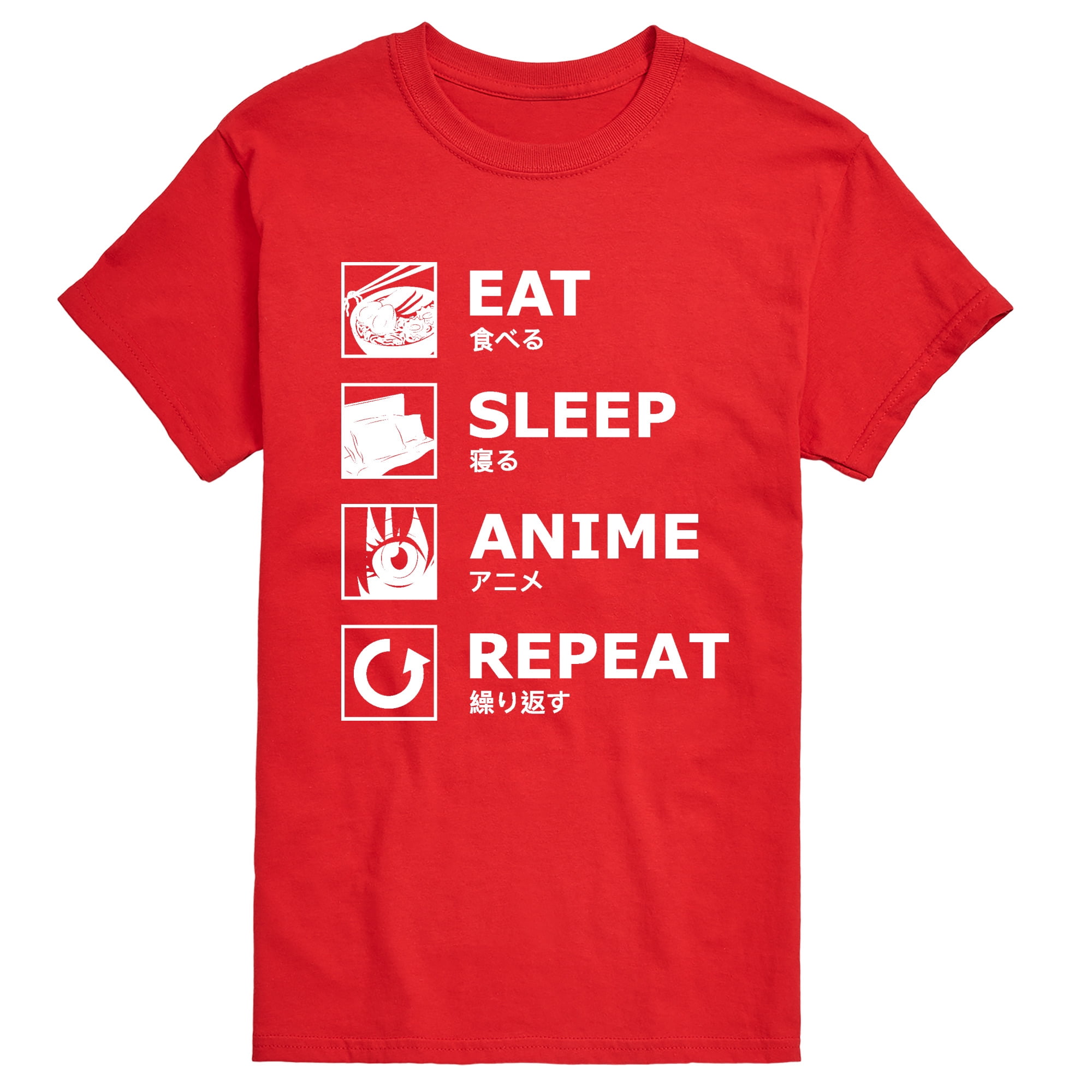 Instant Message - Eat Sleep Anime Repeat - Men's Short Sleeve Graphic T ...